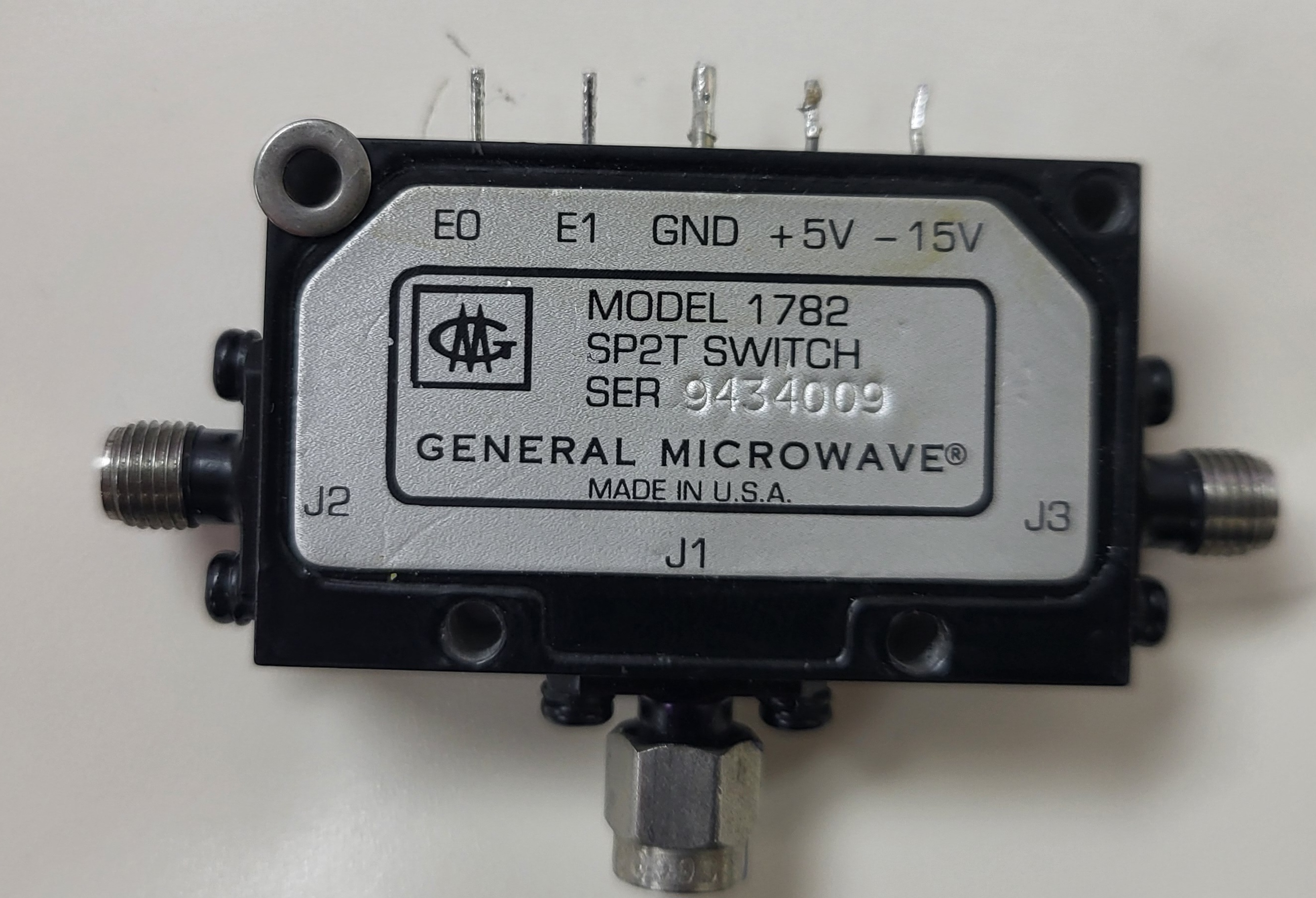 GENERAL MICROWAVE RF PIN DIODE SWITCH RELAY MODEL 1782 - Coaxial ...