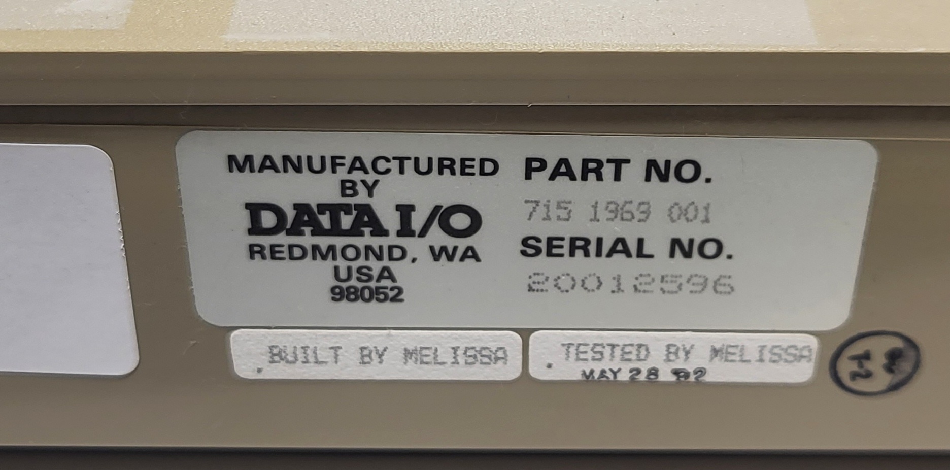 PROGRAMMING MODULE SETSITE MODEL 715 1969 001 - Modular Test Platforms ...