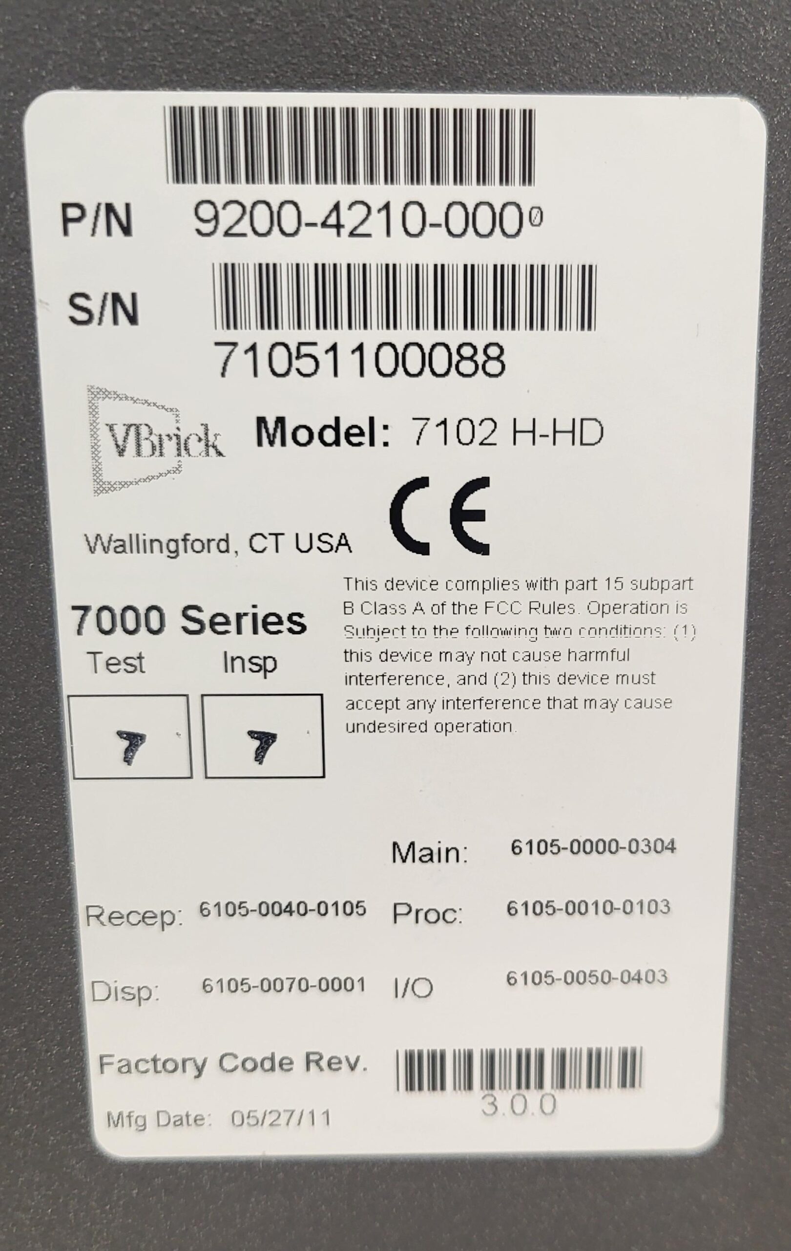 EC America V Brick Model 7102 H - HD Video Storage Encoder