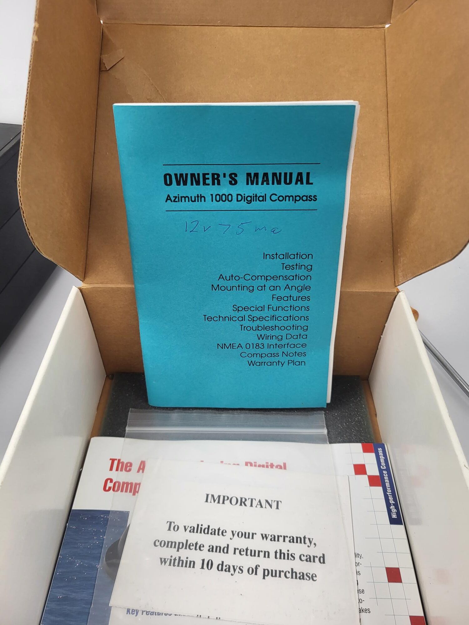 Azimuth AZ1000 Black Self-contained Digital Compass - Industrial ...