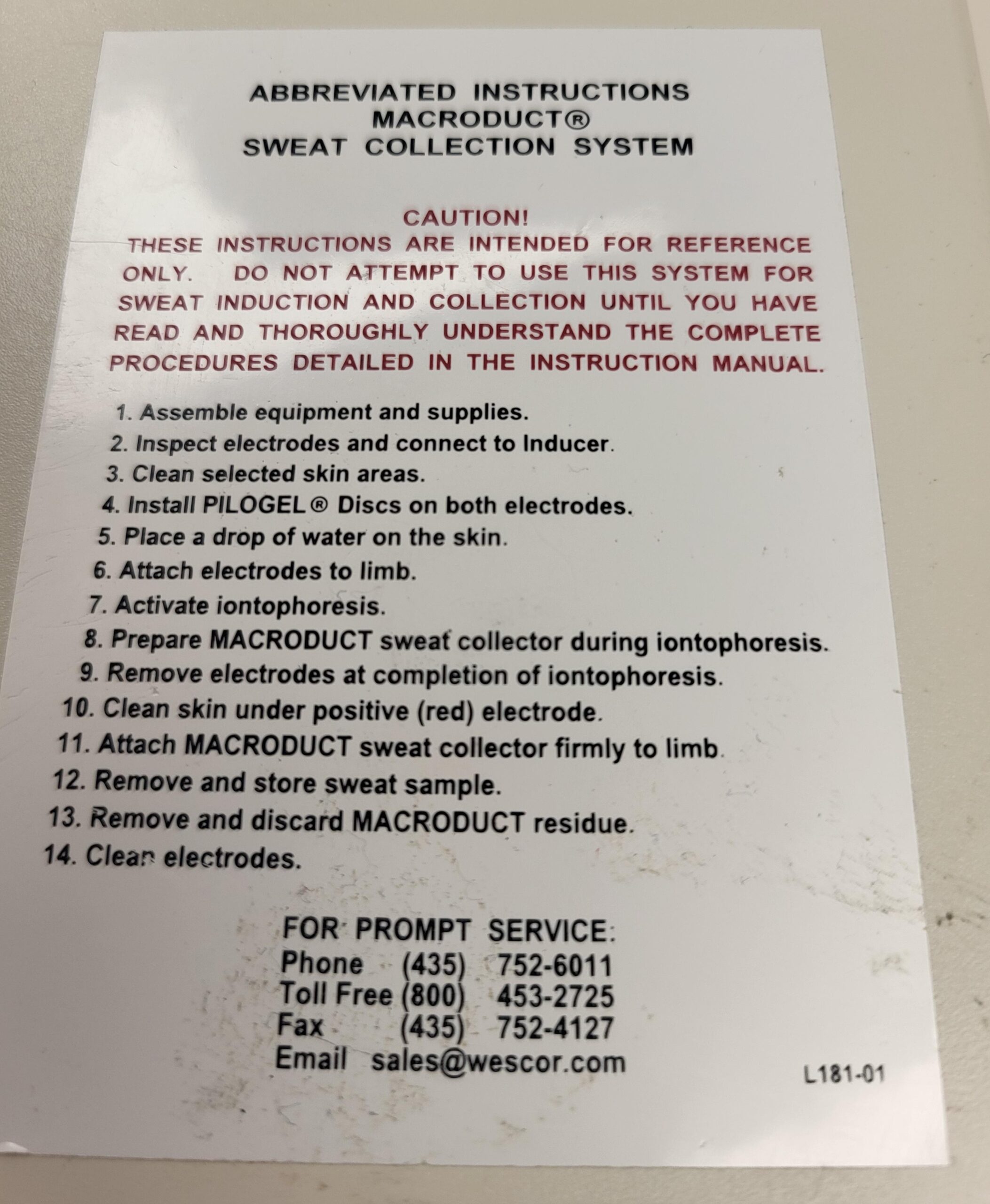 Webster Sweater Inducer Collection Unit Model 3700 by Wescor - Test ...