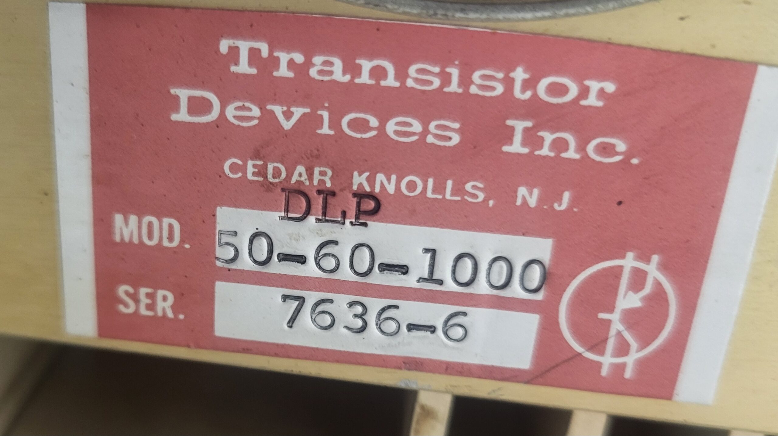 Transistor Devices Inc. DynaLoad 50-60-1000 - Test Equipment - BMI ...