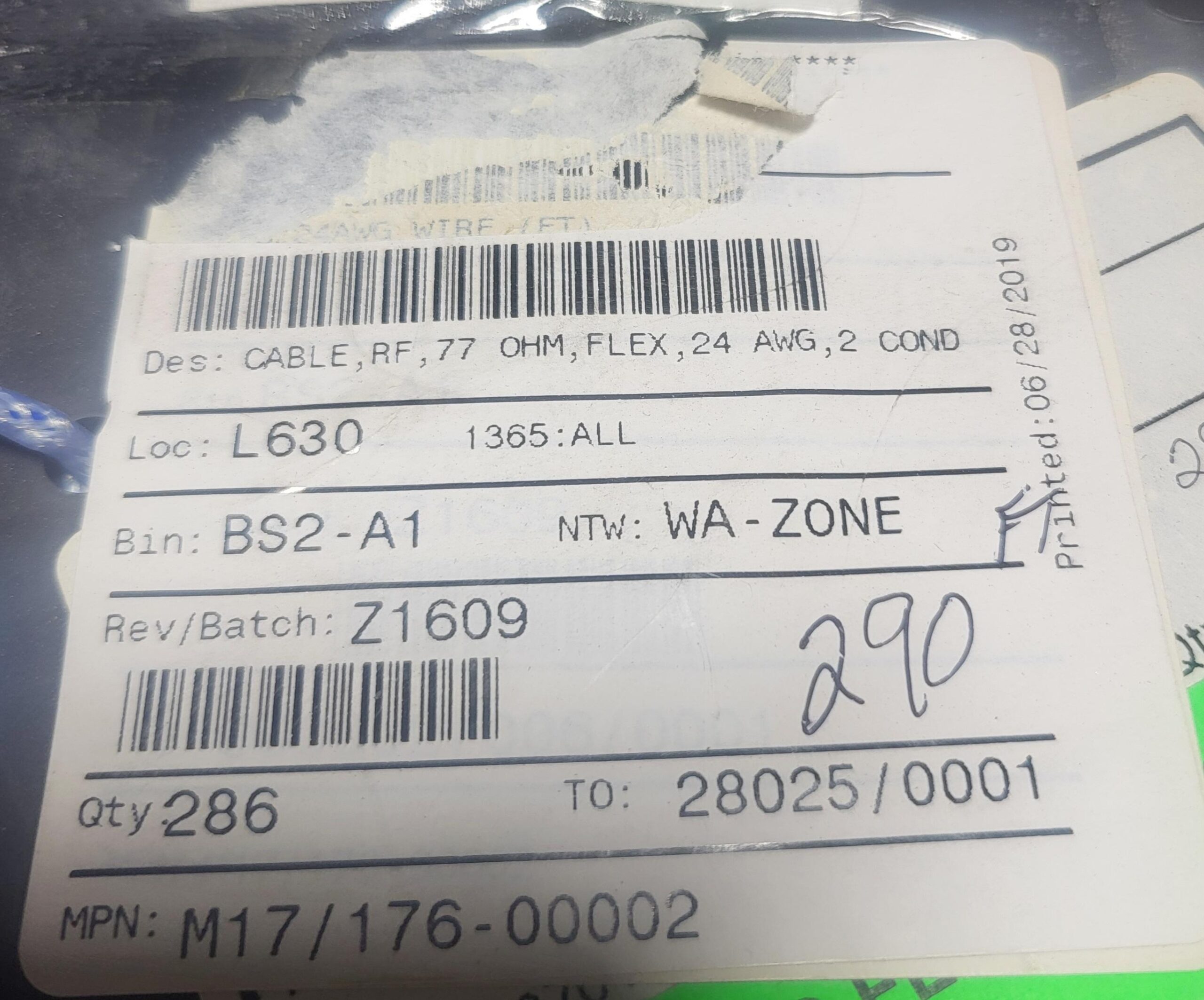 Coax Cable ,RF, 77 OHM, Flex, 24AWG M17/176-00002 - Coaxial Cables ...