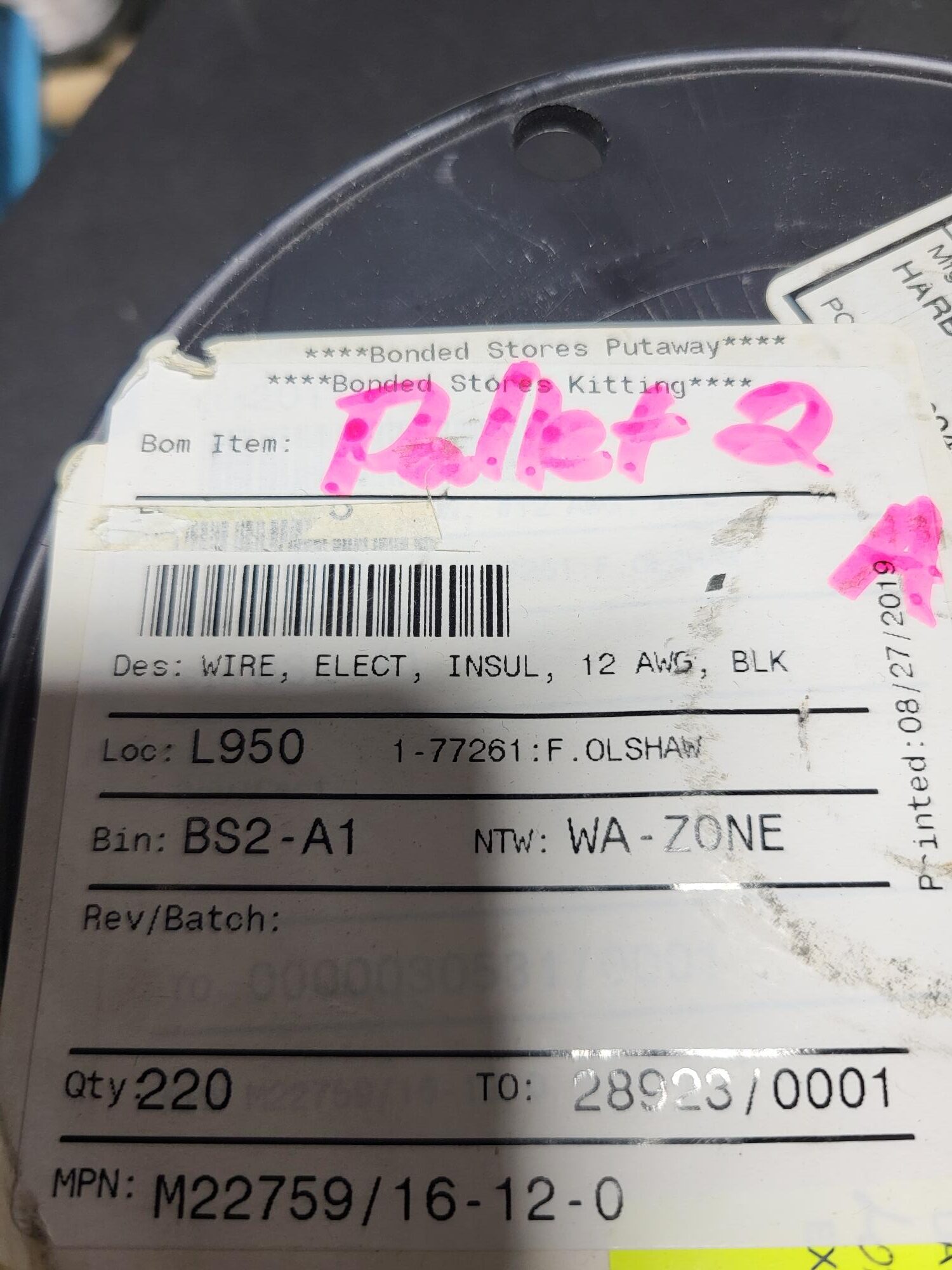 Insulated MIL-Spec Electric Wire 12 AWG M22759/16-12-0 - Wire and Cable ...