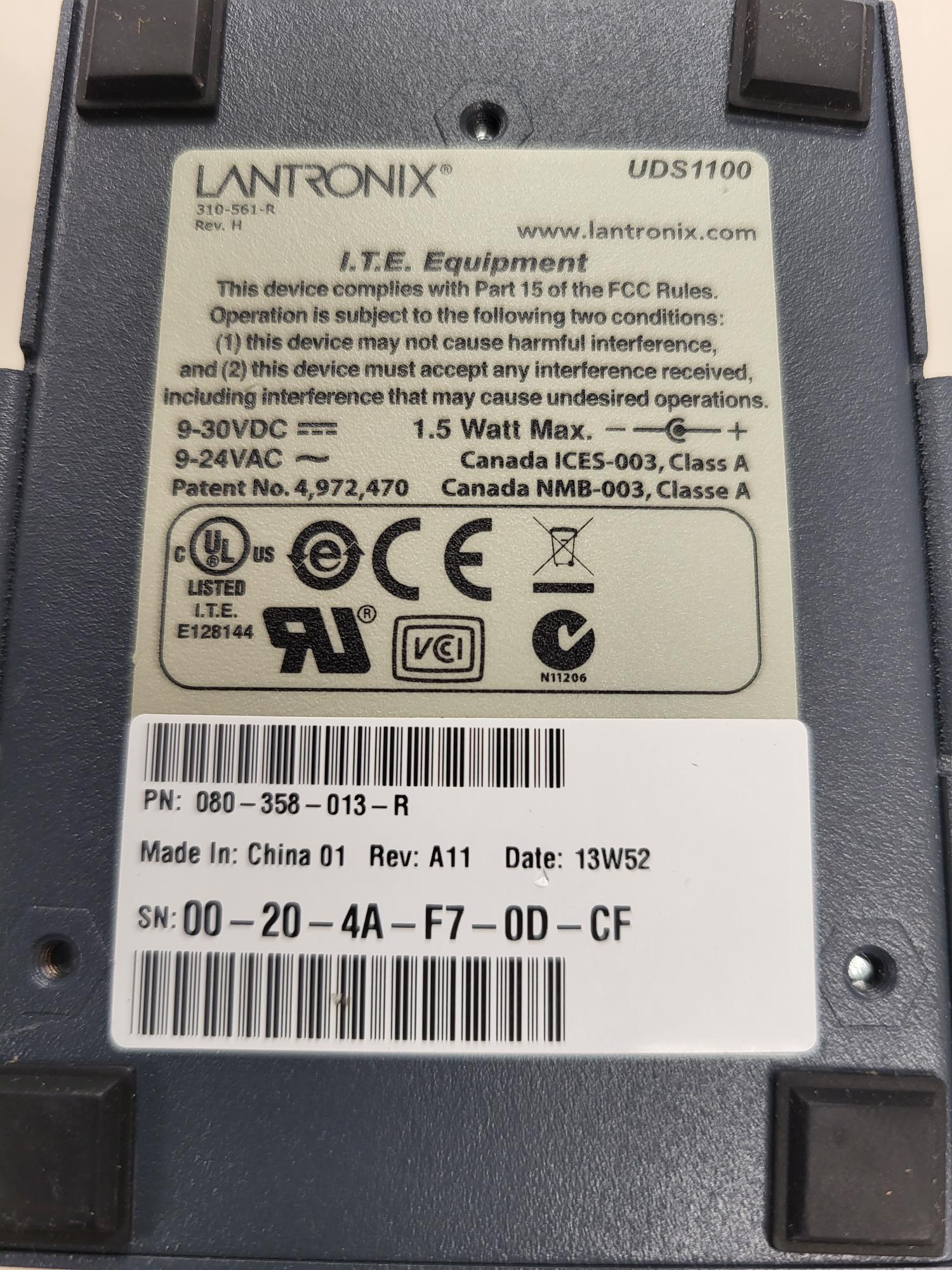 Lantronix UDS 1100 Serial to Ethernet Device Server