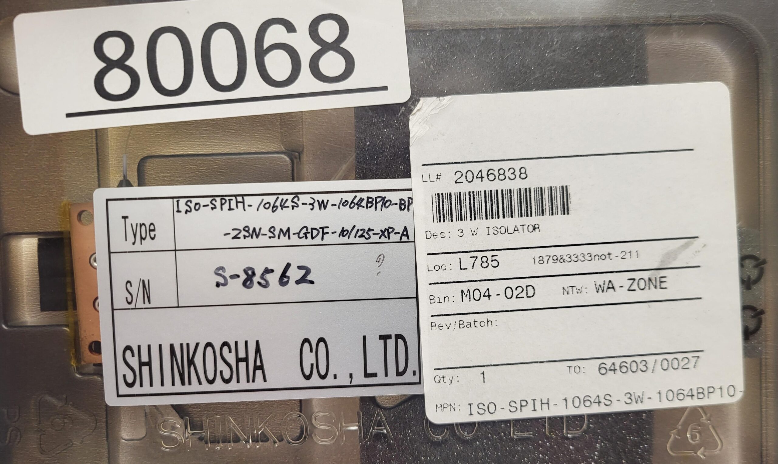 Shinkosa Optical Isolator ISO-SPIH-1064S-3W-1064BP10
