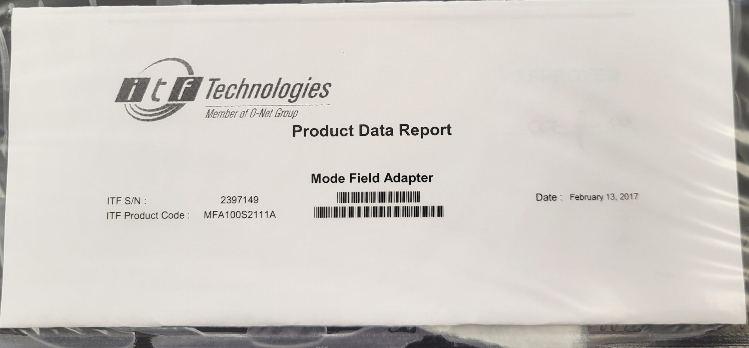 ITF Mode Field Adapter 100S2111 - Optical Accessories - BMI SURPLUS INC