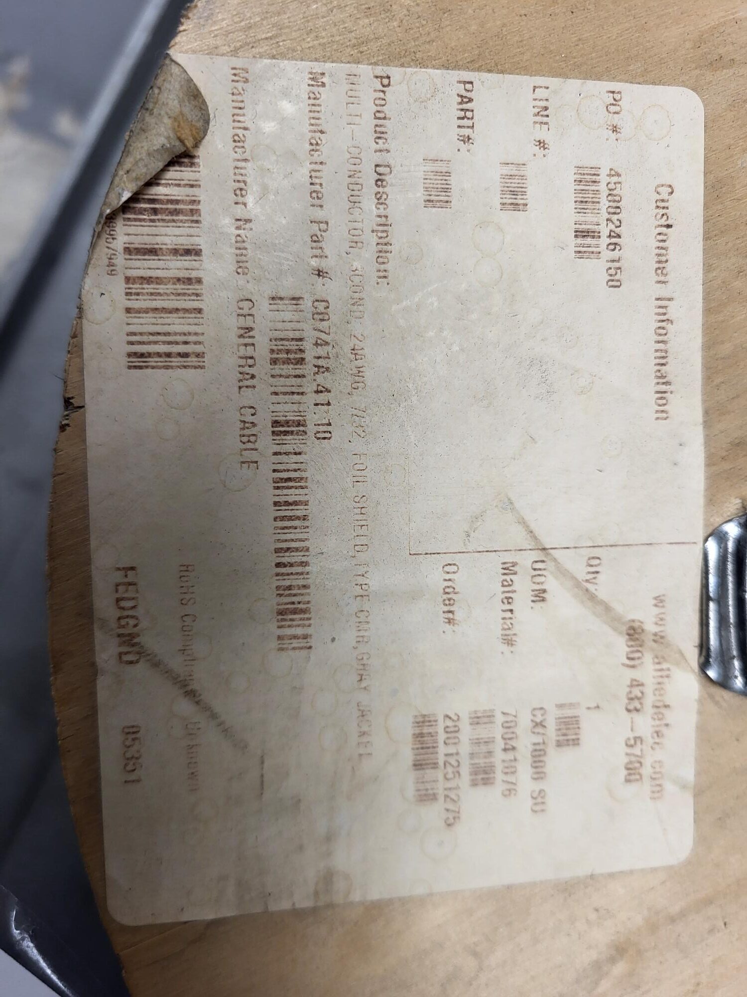 Allied Electric CO741A4110 General Cable Wire - Wire and Cable - BMI ...