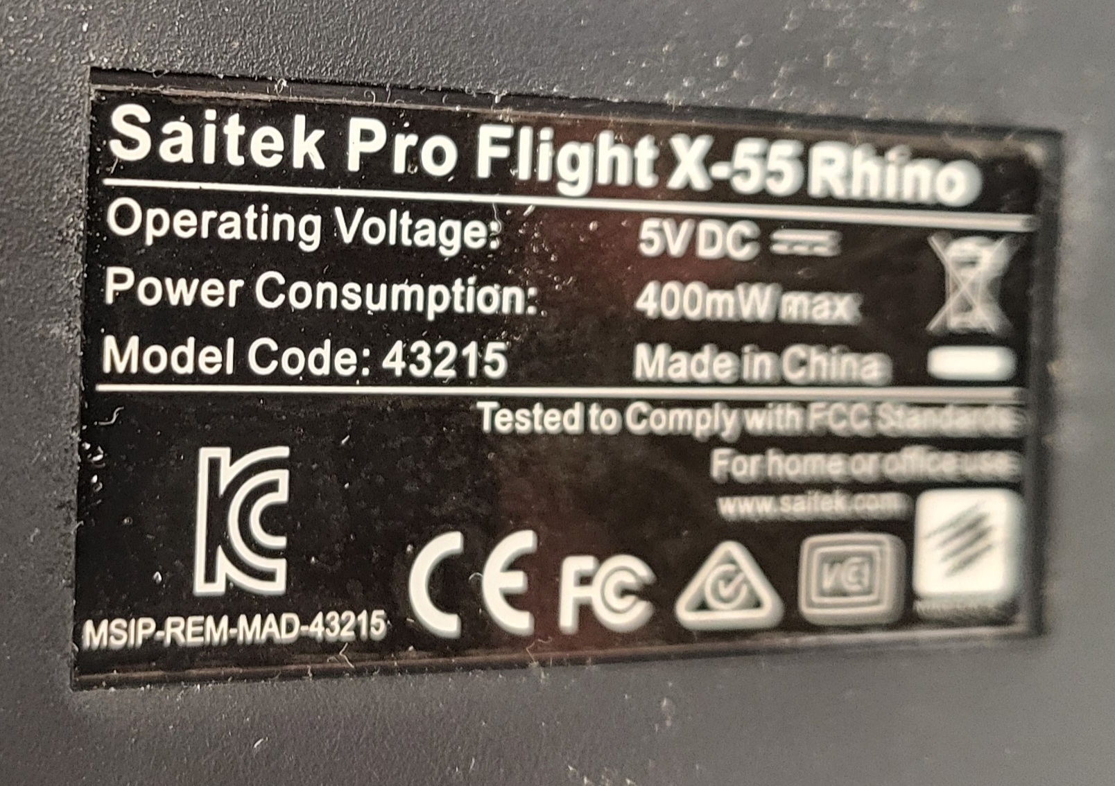 Saitek Pro Flight Simulator Controllers X-55 Rhino