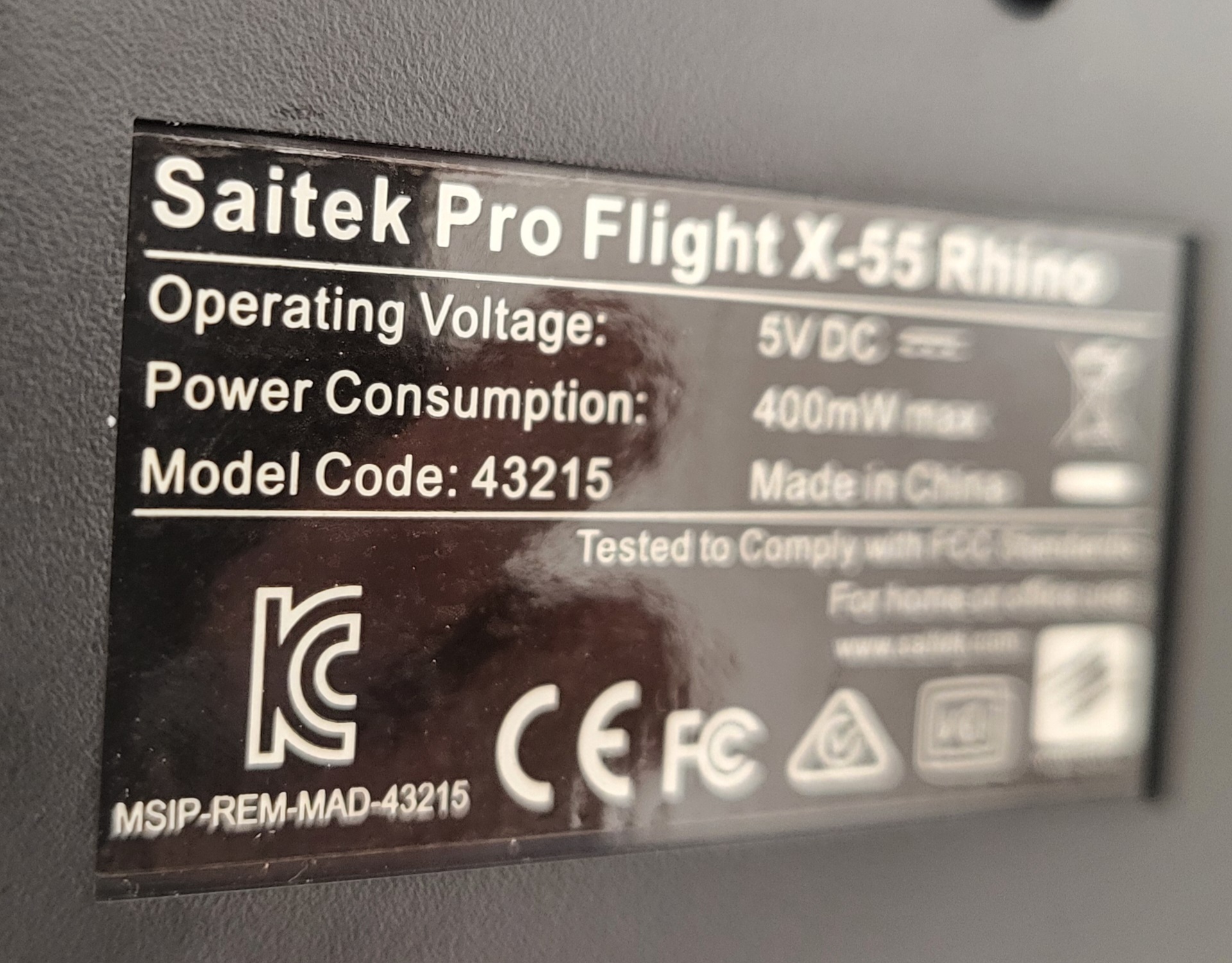 Saitek Pro Flight Simulator Controllers X-55 Rhino