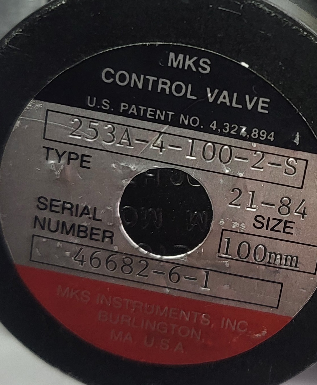 MKS Control Valve 253A-4-100-2-S