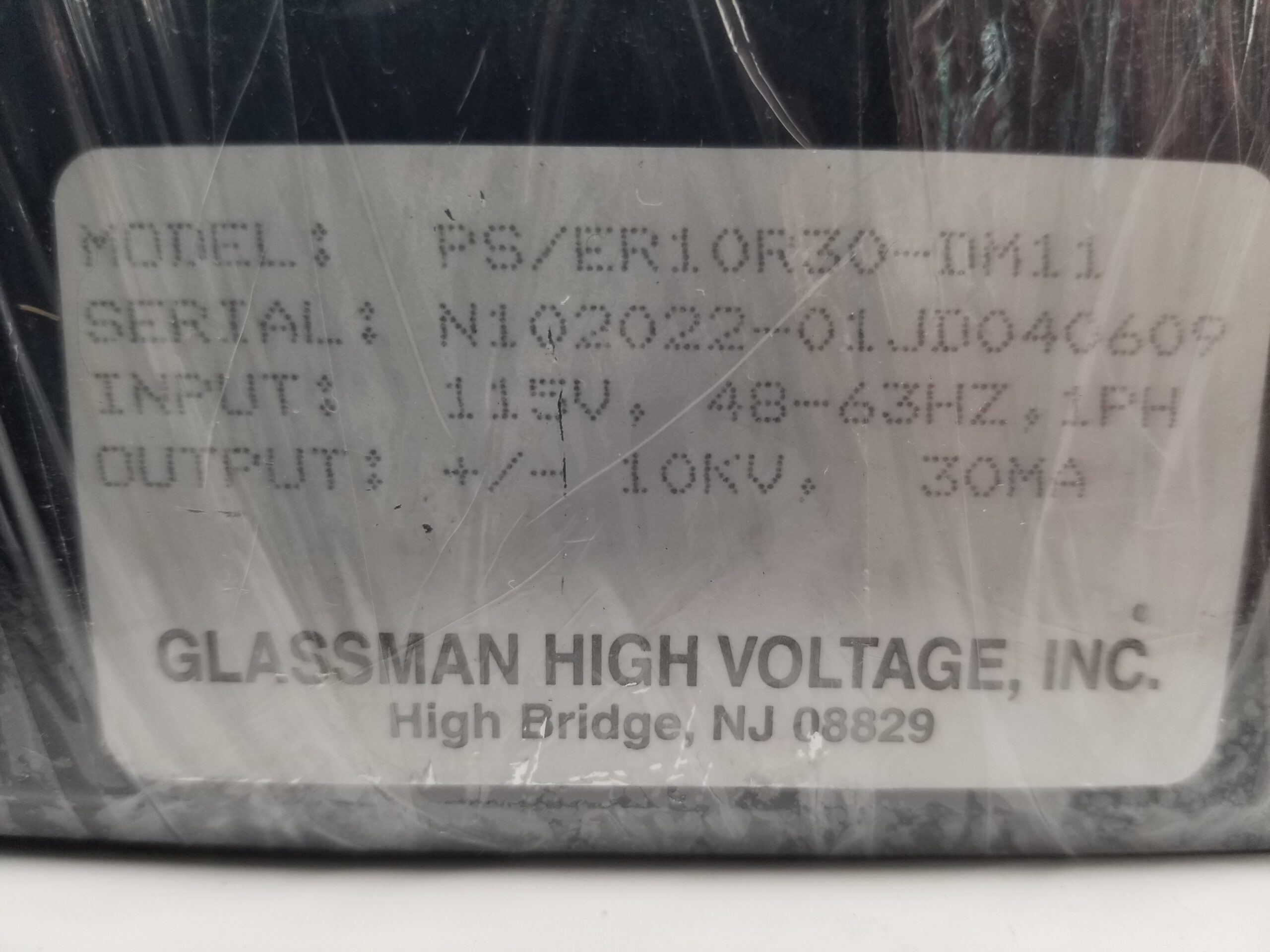 Glassman High Voltage Power Supply PS/ER10R30-DM11 - Power Supplies ...