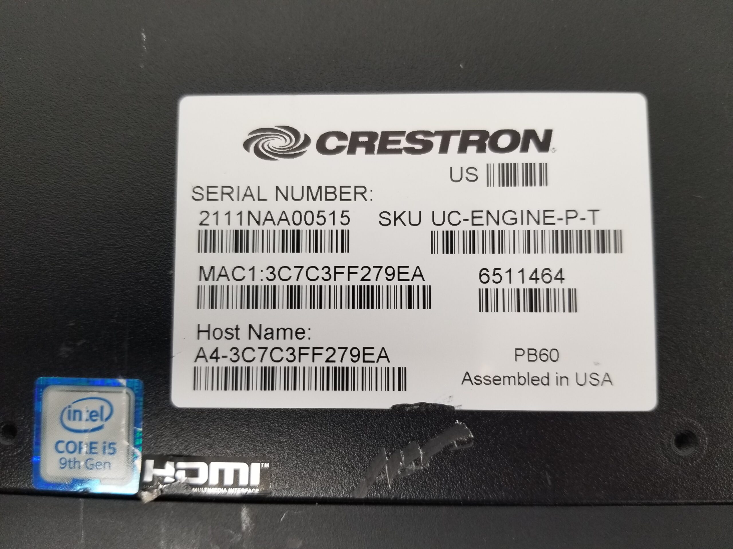 Crestron UC-Engine-P-T (Asus PB60) Mini PC Crestron UC-Engine-P-T - Audio Visual Equipment ...