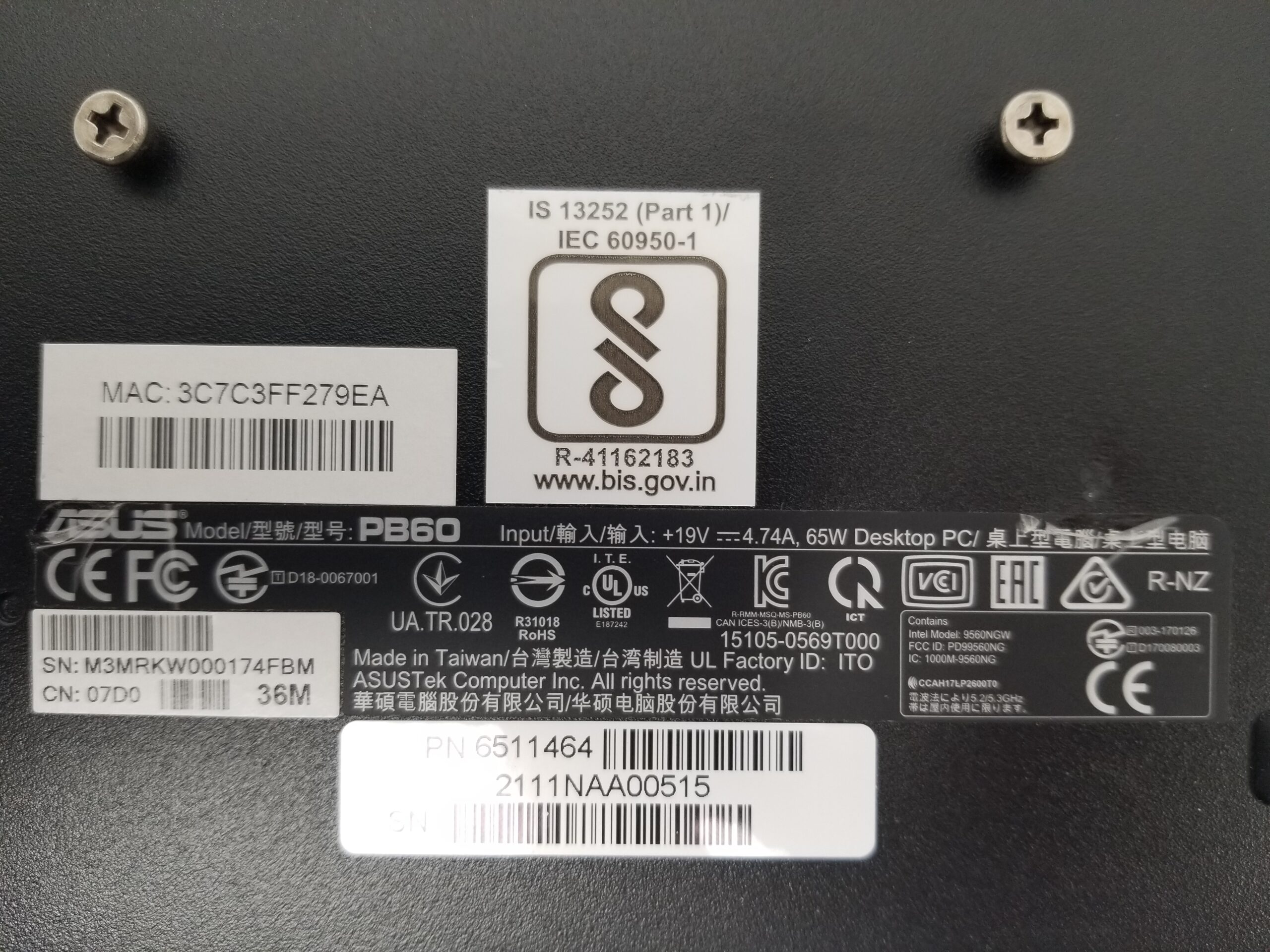 Crestron UC-Engine-P-T (Asus PB60) Mini PC Crestron UC-Engine-P-T ...