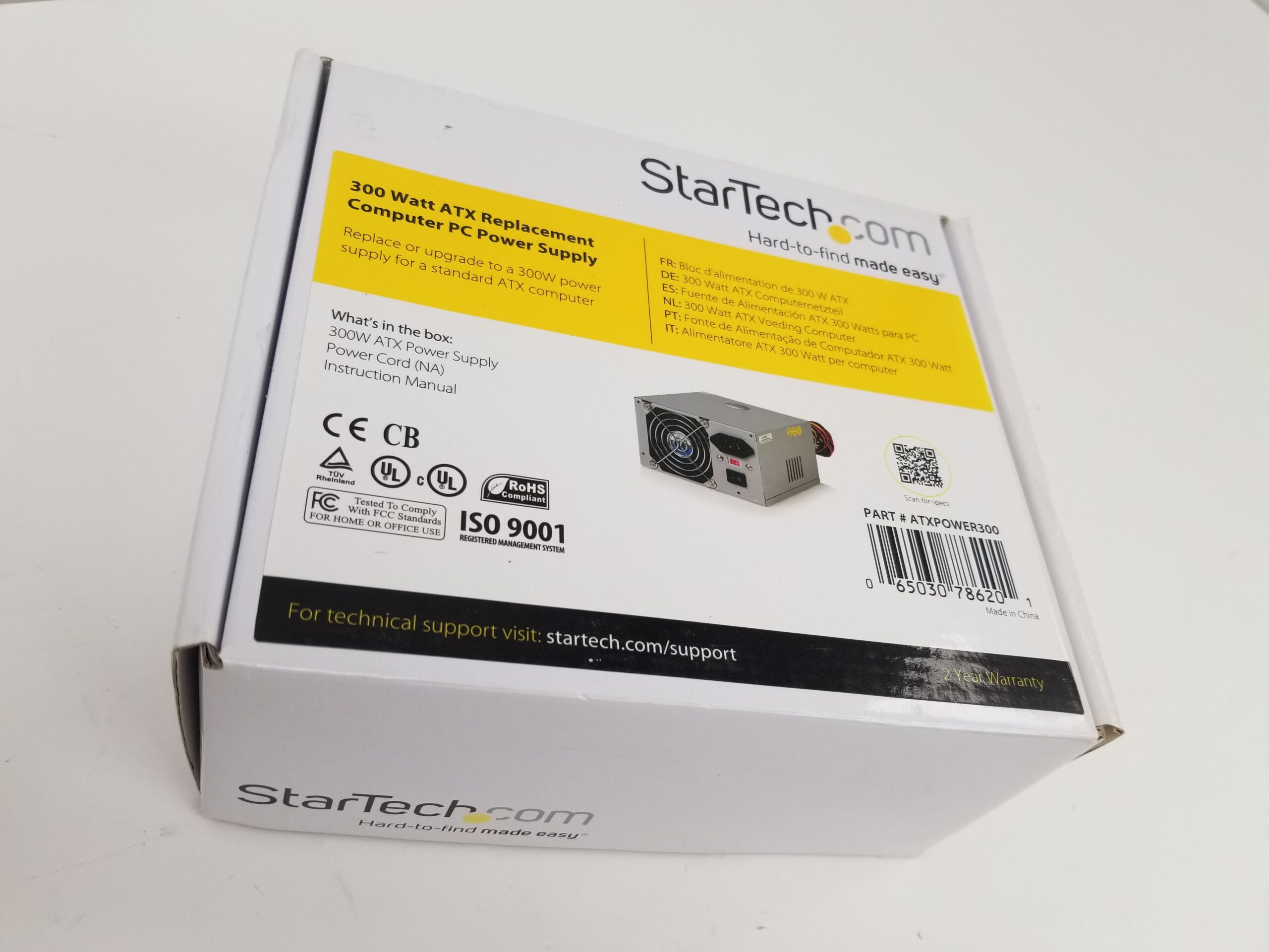 Startech ATXPOWER300 300 Watt ATX Replacement Computer PC Power Supply ...