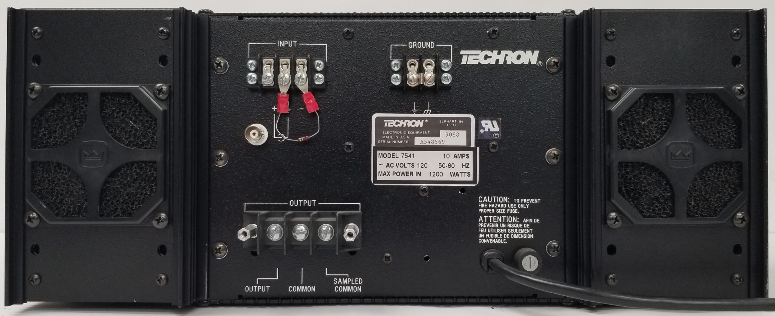 Techron 7541 Power Amplifier 500W 2Ω D.C.-40KHz for PARTS/REPAIR Techron 7541 Power Amplifier ...