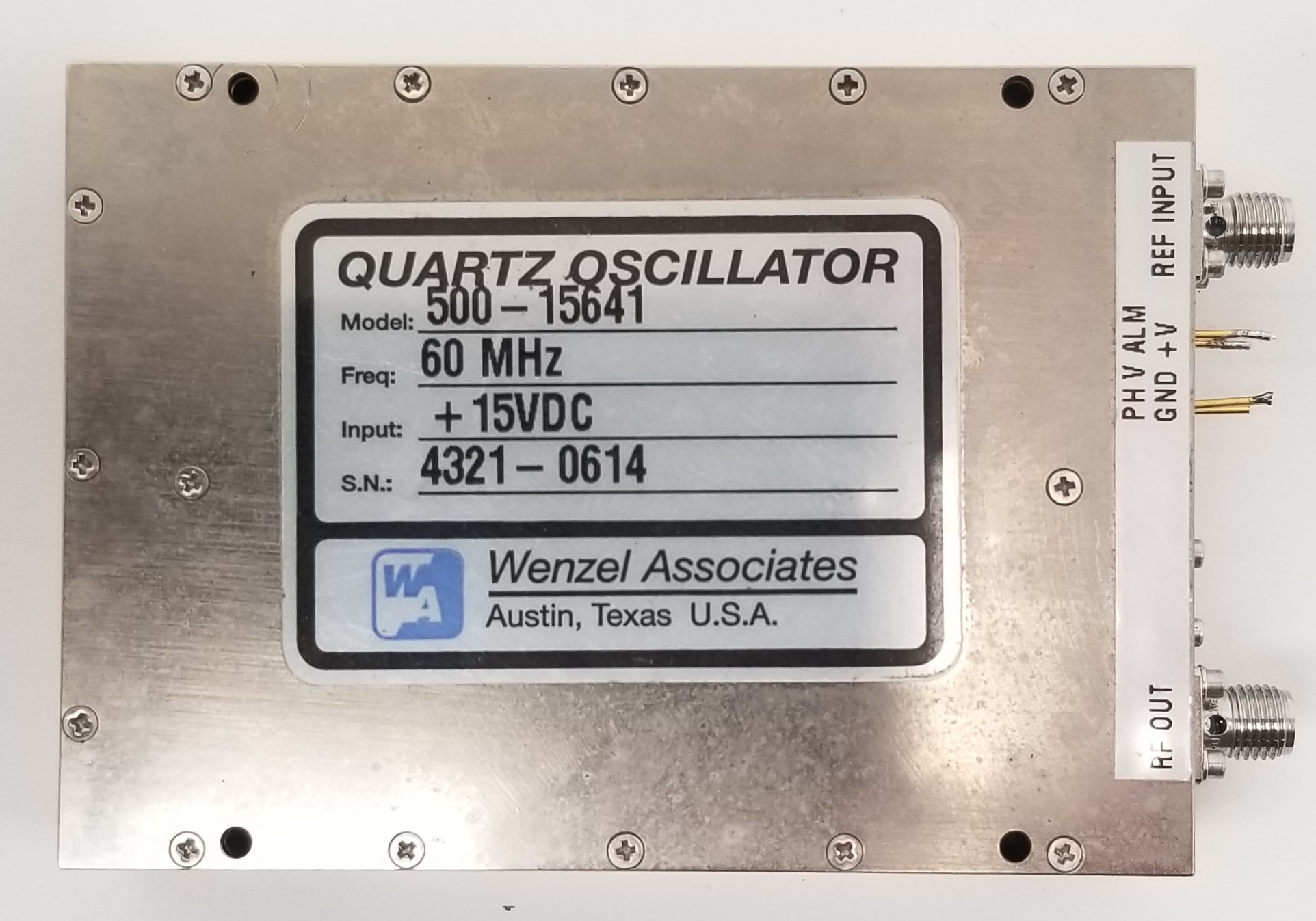 Wenzel Associates 500-15641 60 MHz Quartz Oscillator