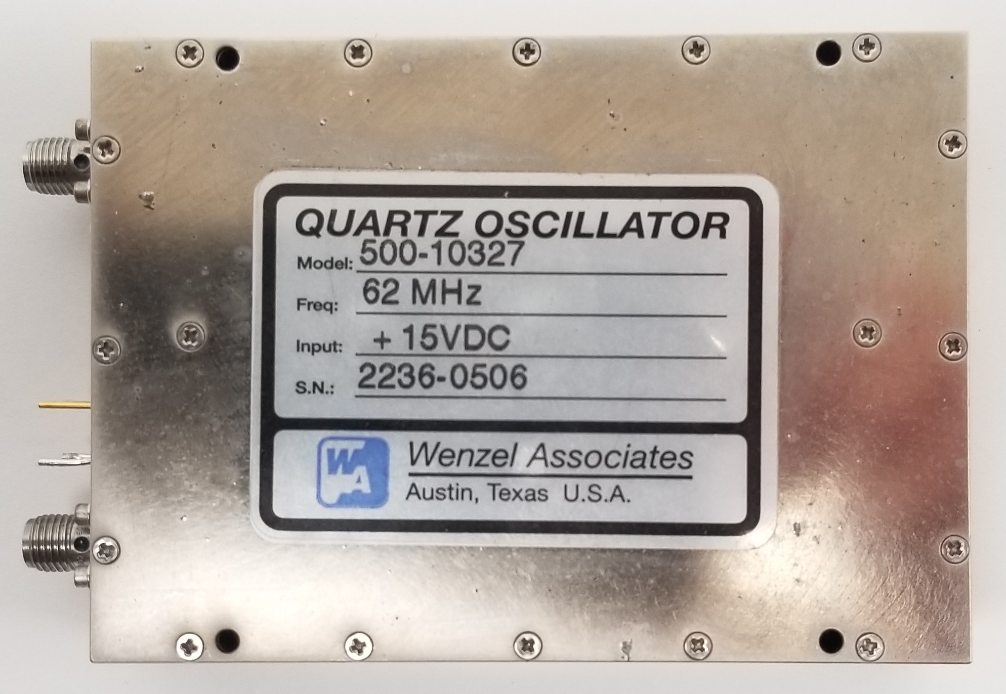 Wenzel Associates 500-10327 62 MHz Quartz Oscillator - Oscillators and ...