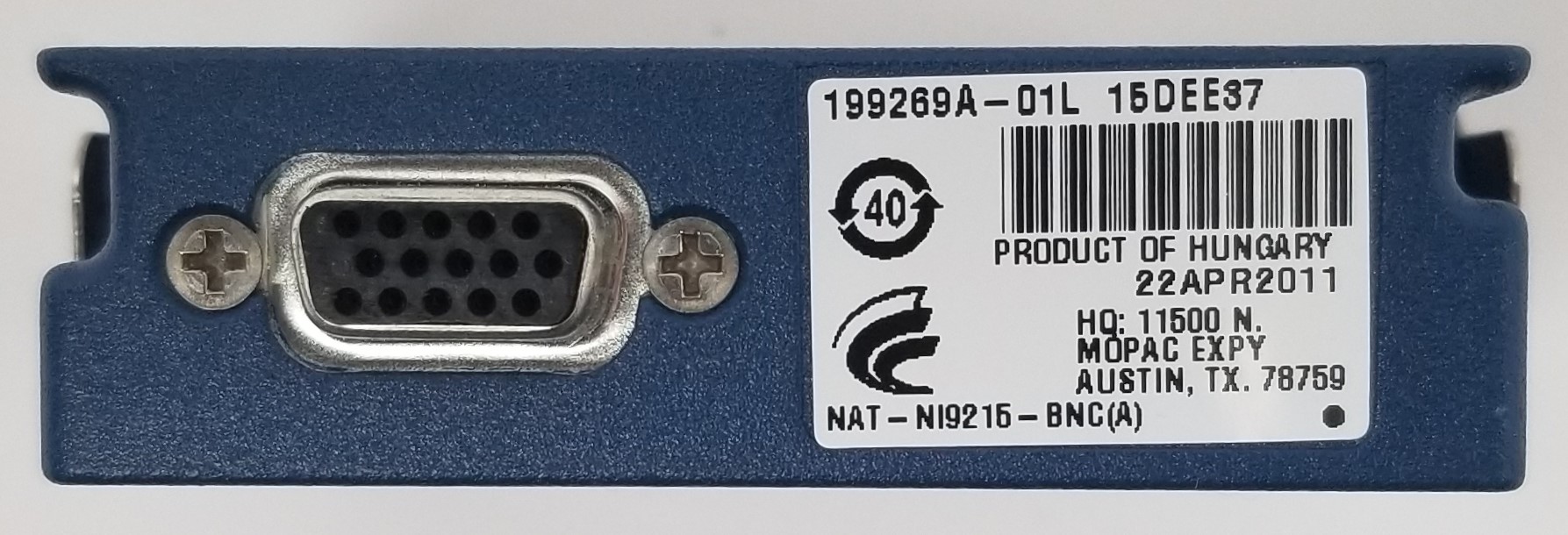 National Instruments NI 9215 with BNC