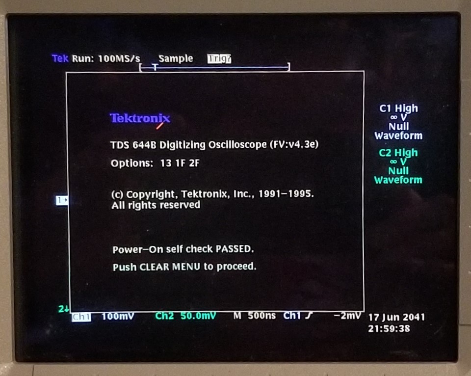 Tektronix TDS644B 4 Channel 500MHz Digital Color Oscilloscope