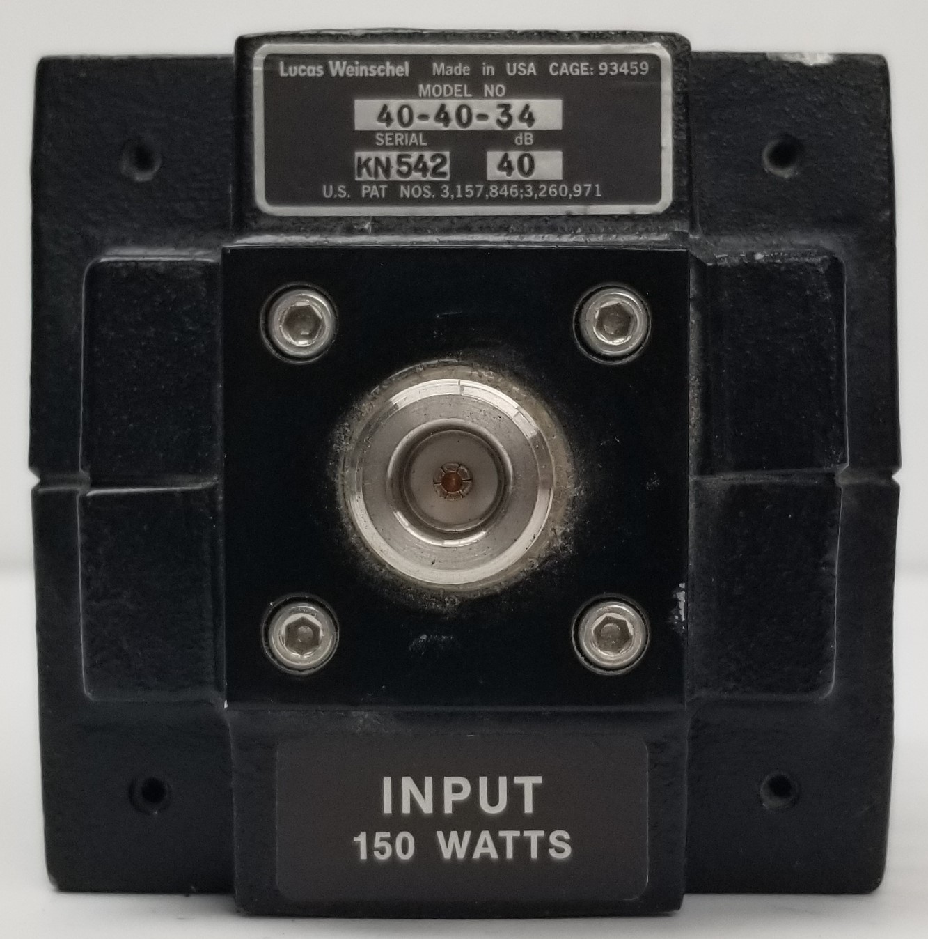 Weinschel Engineering 40-40-34 40dB 150-Watt Inline Attenuator