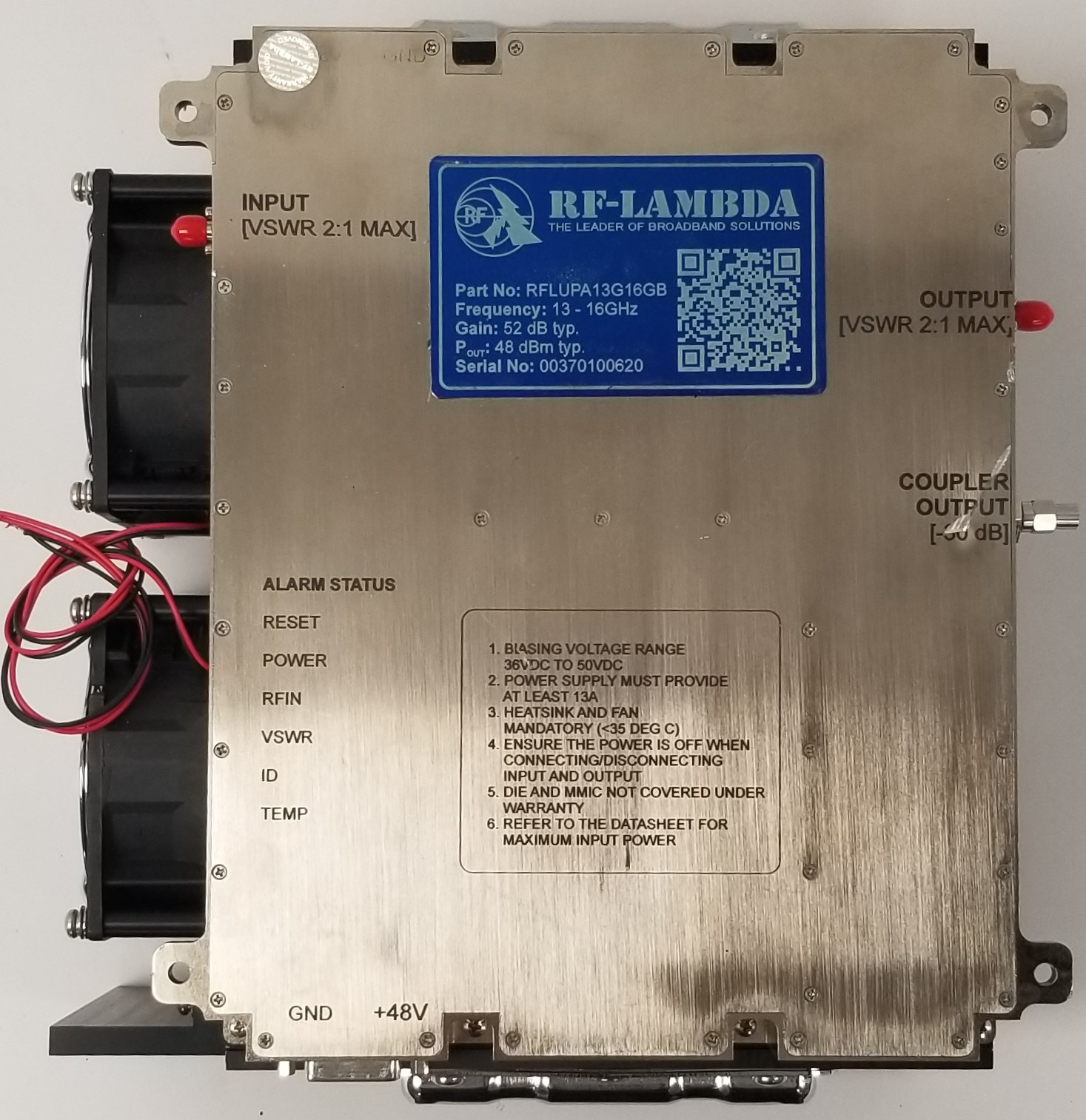 RF-Lambda RFLUPA13G16GB 60W Power Amplifier 13-16GHz