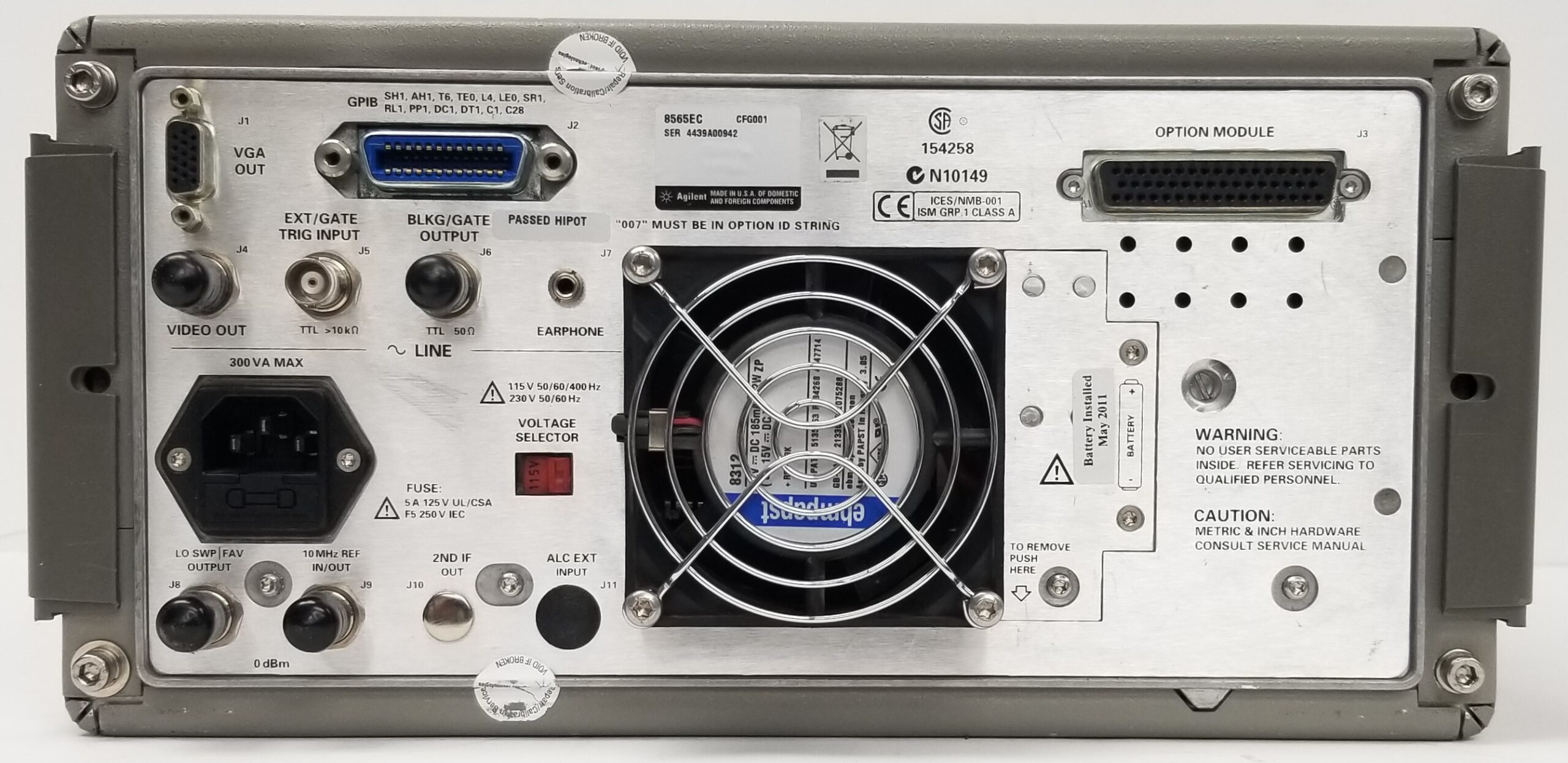 Agilent 8565EC Spectrum Analyzer 9KHz-50GHz
