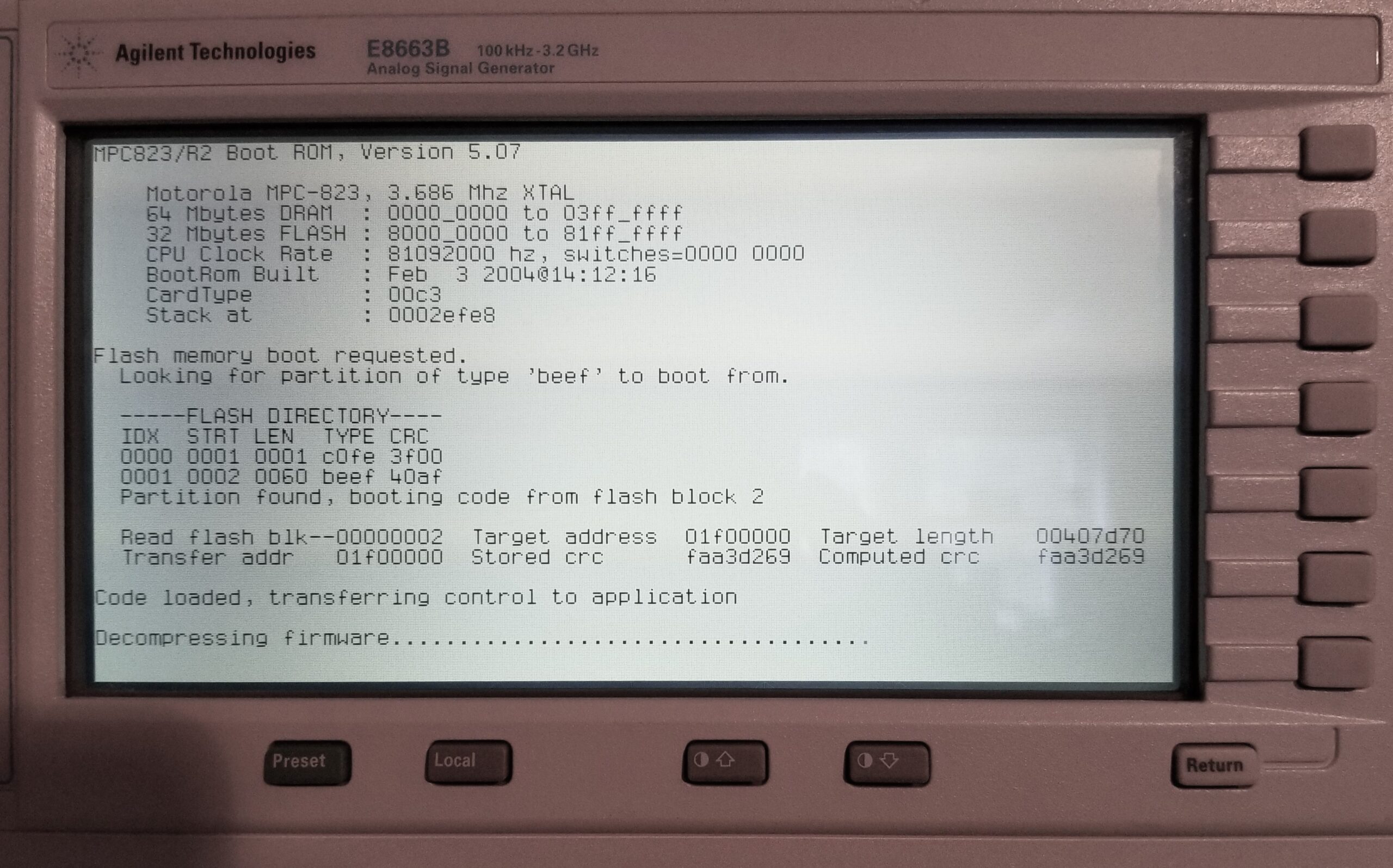 Agilent E8663B Analog Signal Generator 100 KHz-3.2GHz