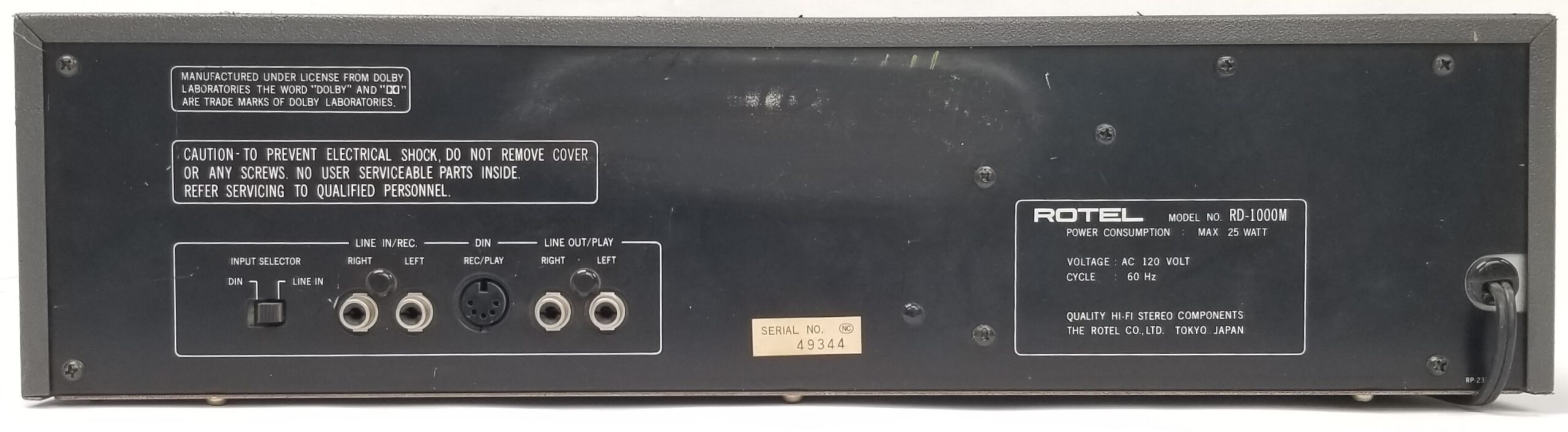 Rotel RD-1000M Stereo Cassette Deck