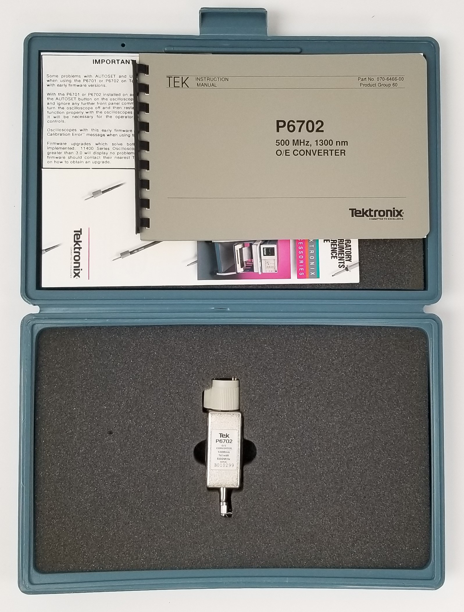 Tektronix P6702 Optical Electrical Converter 500 MHz 1300nm