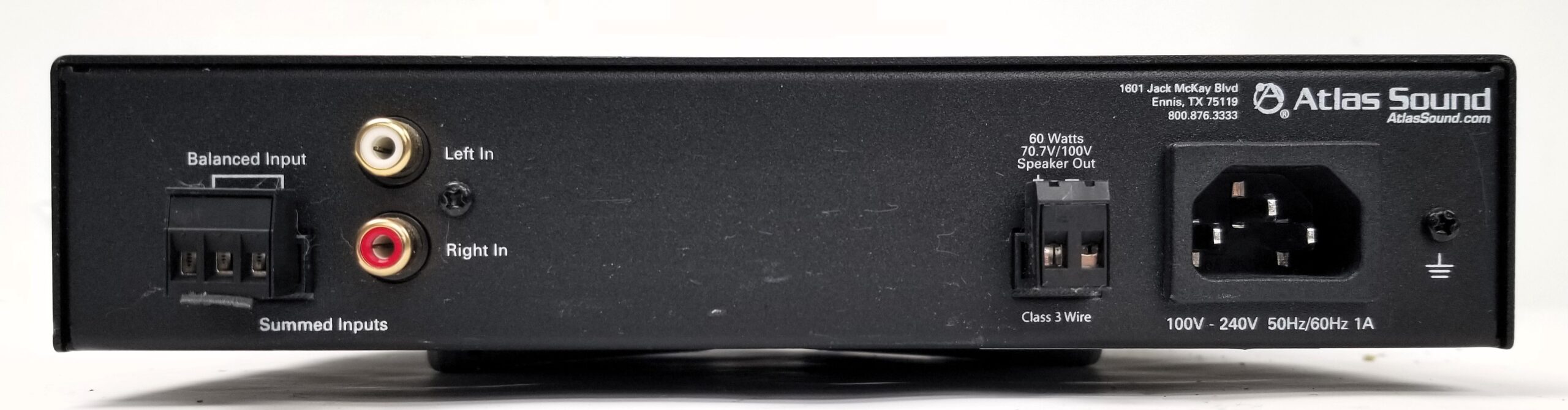 Atlas Sound PA60G 60 Watt 70/100 Volt Output Power Amplifier