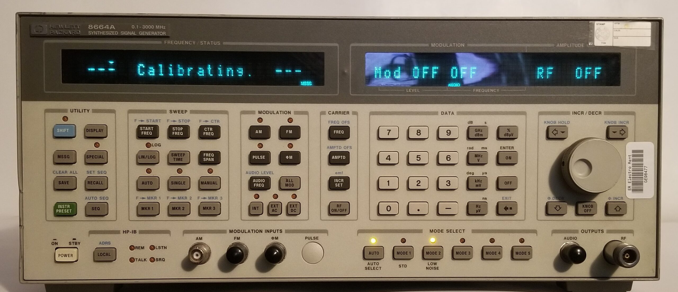 Hewlett Packard 8664A Signal Generator 0.1-3GHz