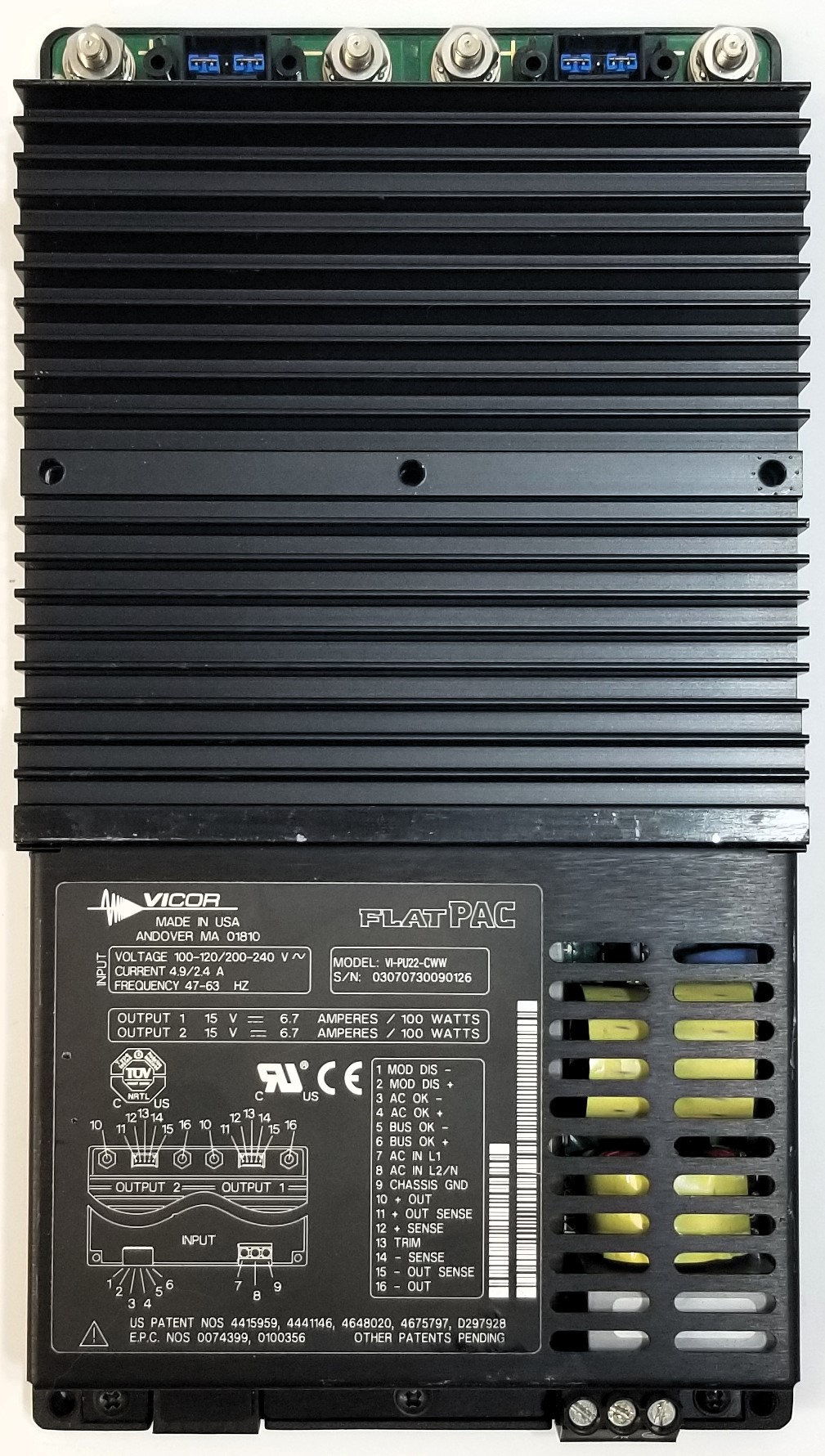 Vicor FlatPac VI-PU22-CWW Modular D.C. Dual Output Power Supply
