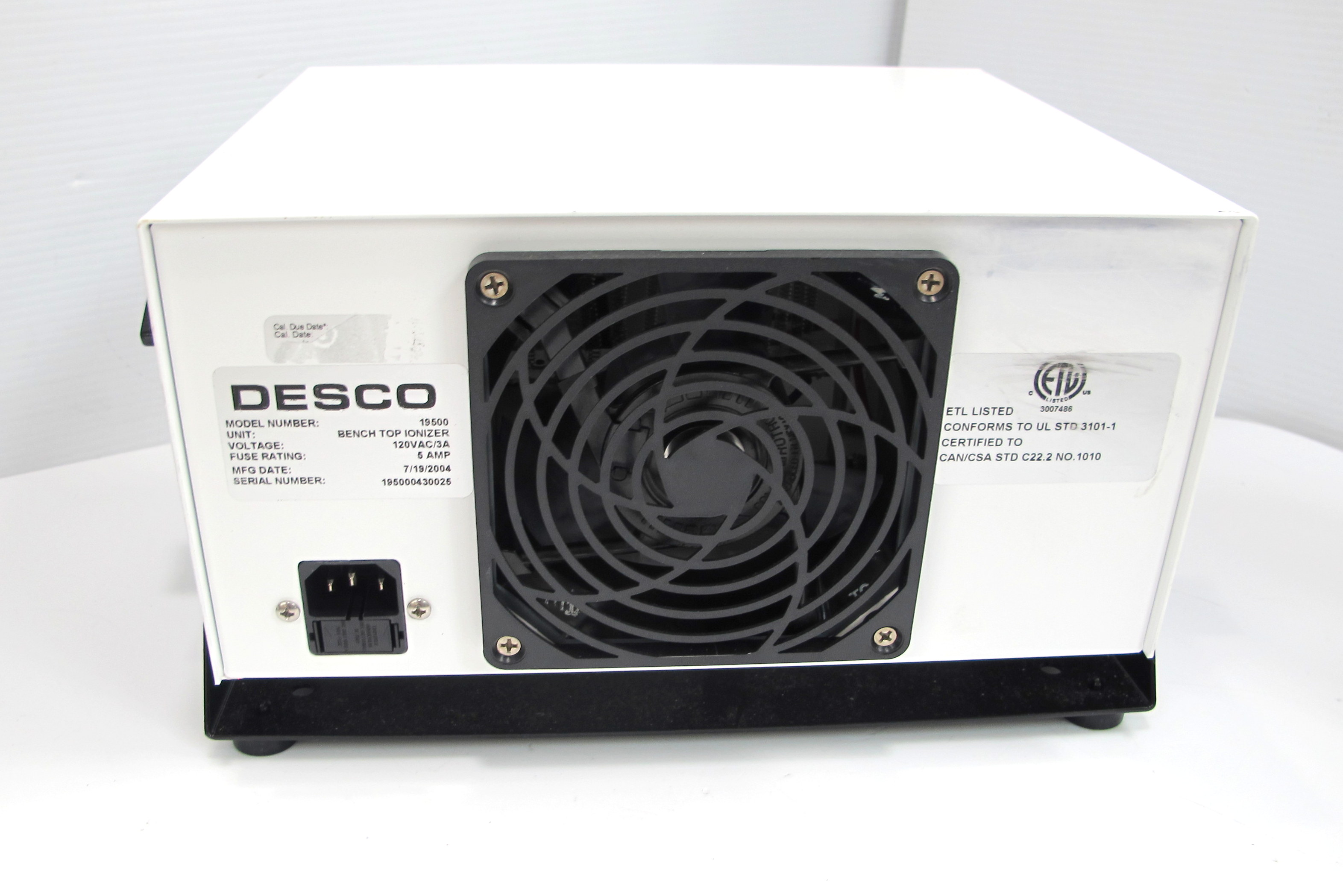 Desco 19500 Bench Top Ionizer - Lab Equipment - BMI SURPLUS INC