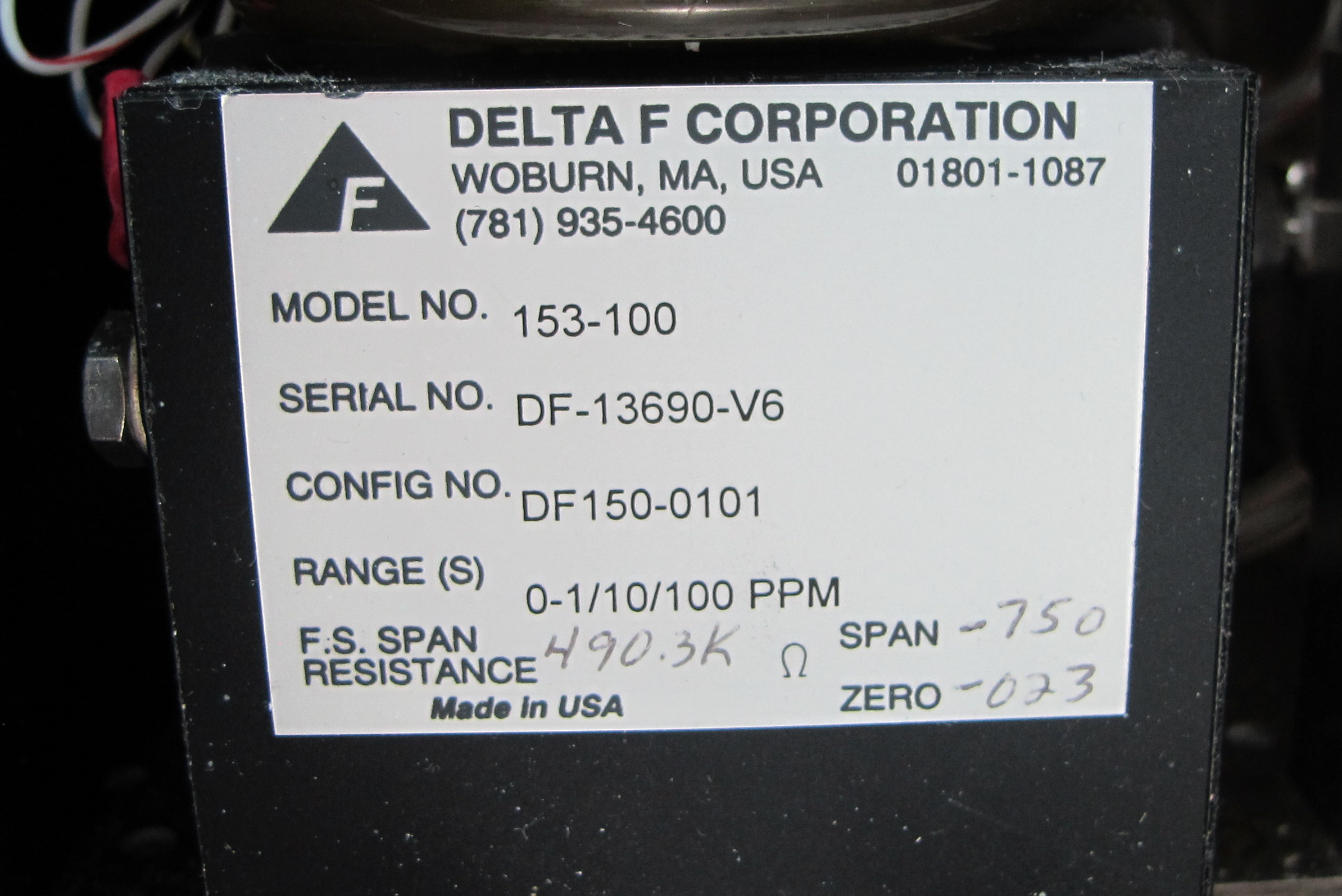 Delta F DF-150 Oxygen Analyzer 153-100 - Lab Equipment - BMI SURPLUS INC