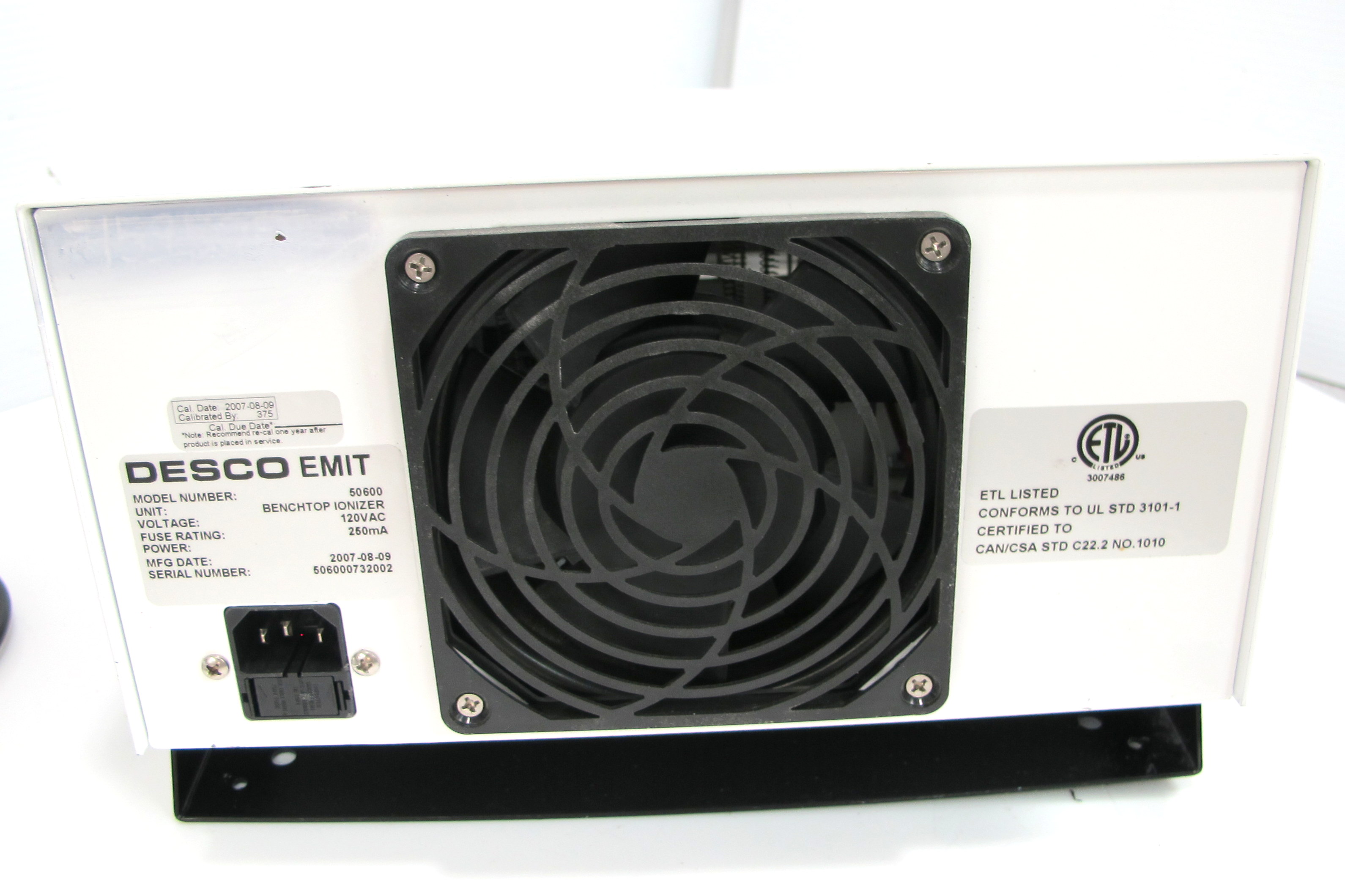 Desco EMIT 50600 Benchtop Ionizer 120VAC - Lab Equipment - BMI SURPLUS INC