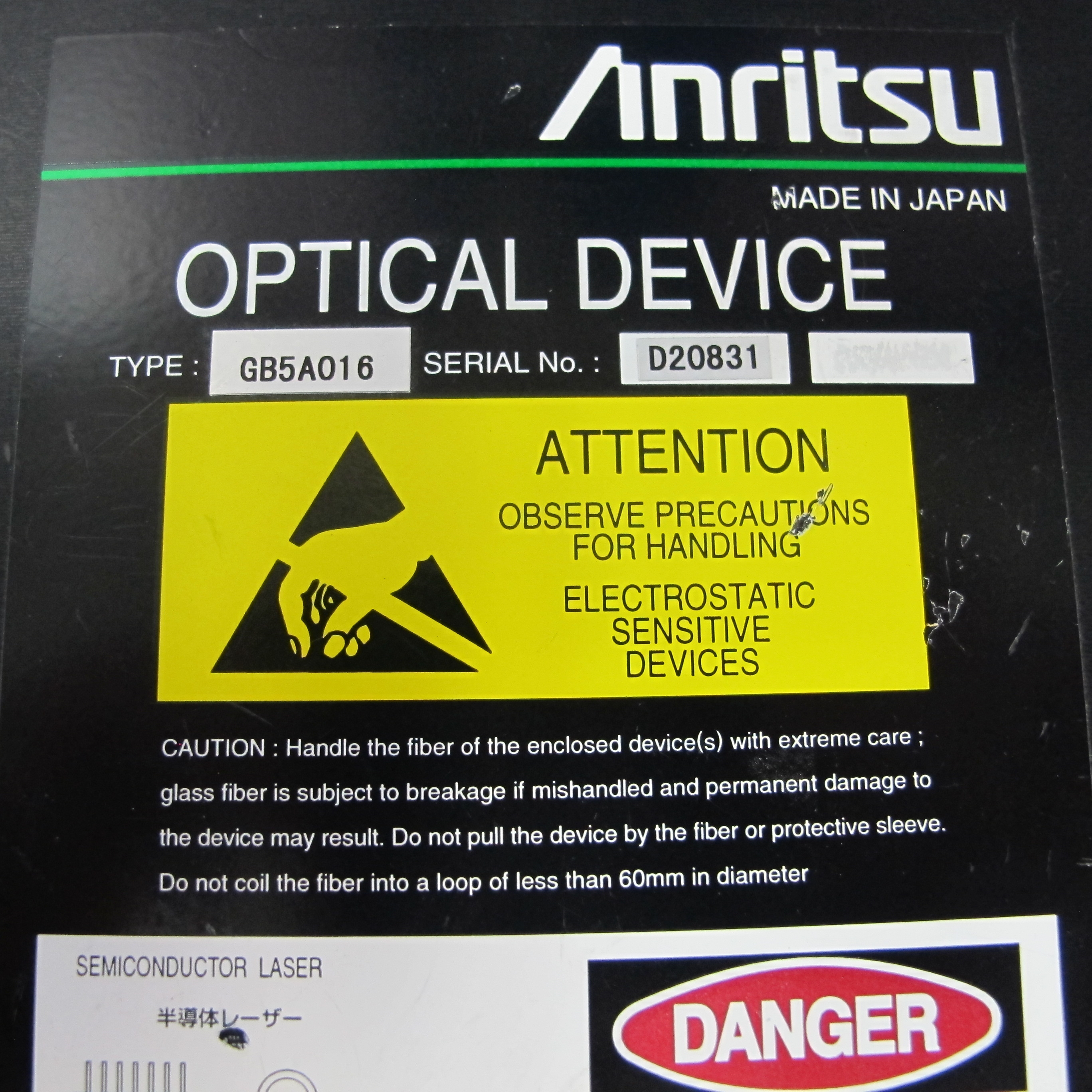 Anritsu GB5A016 20mW 1536nm DFB Laser Diode - Diodes - BMI SURPLUS INC