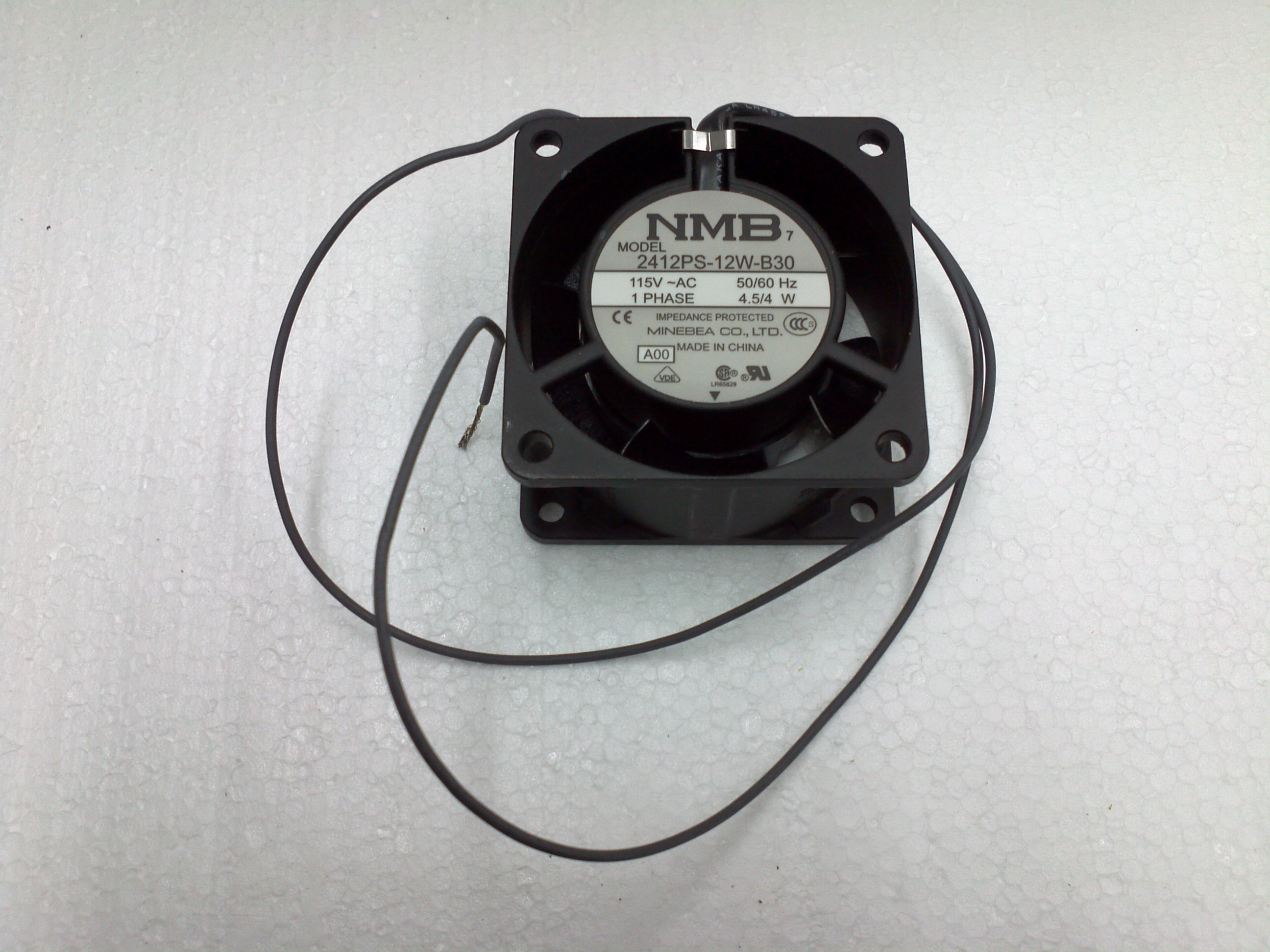 NMB 2412PS-12W-B30 115VAC 50/60 Hz 1 Phase 4.5/4 W 60mm Square Axial ...