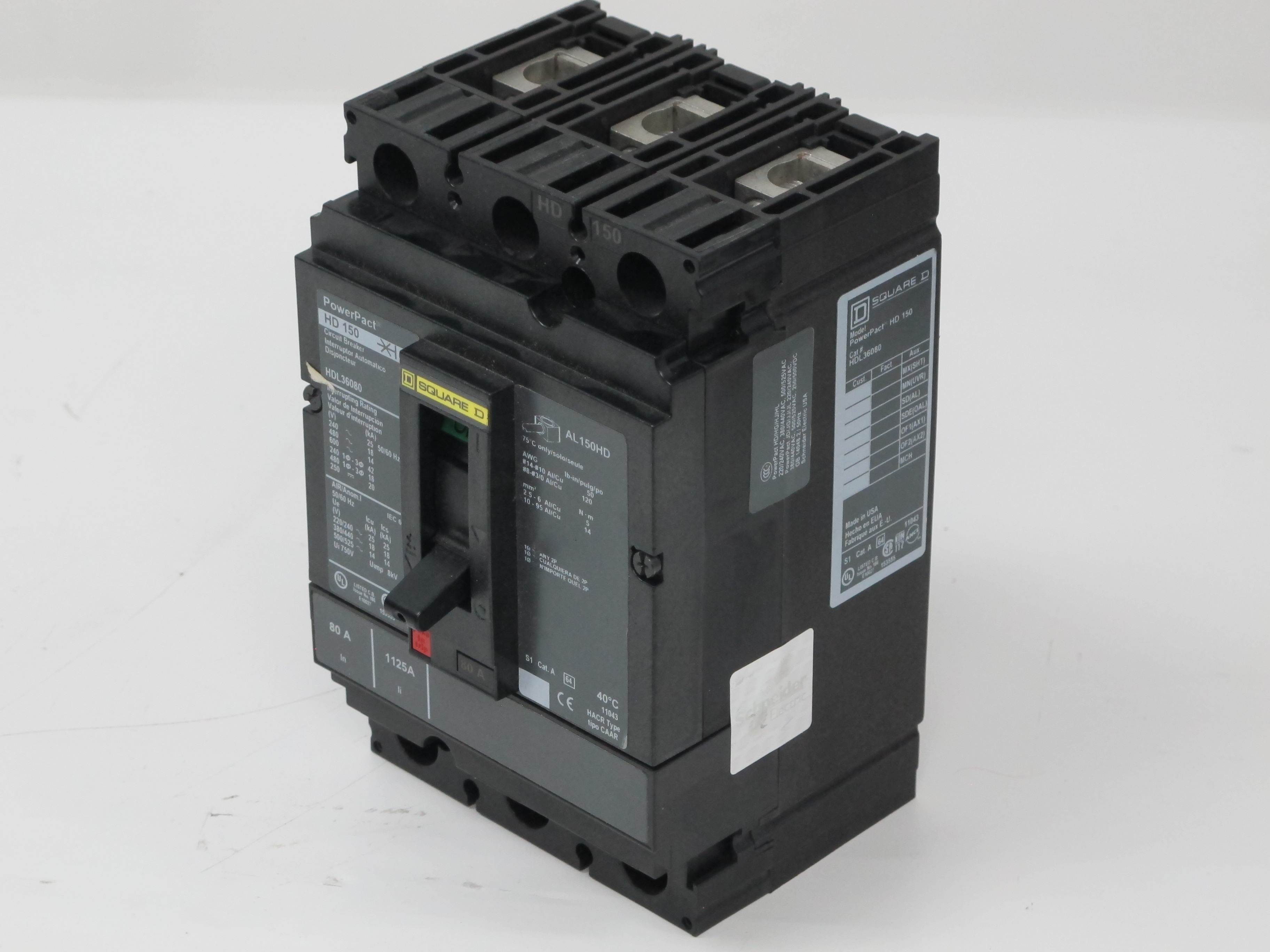 Square D PowerPact HD150 Circuit Breaker - Circuit Breakers - BMI ...