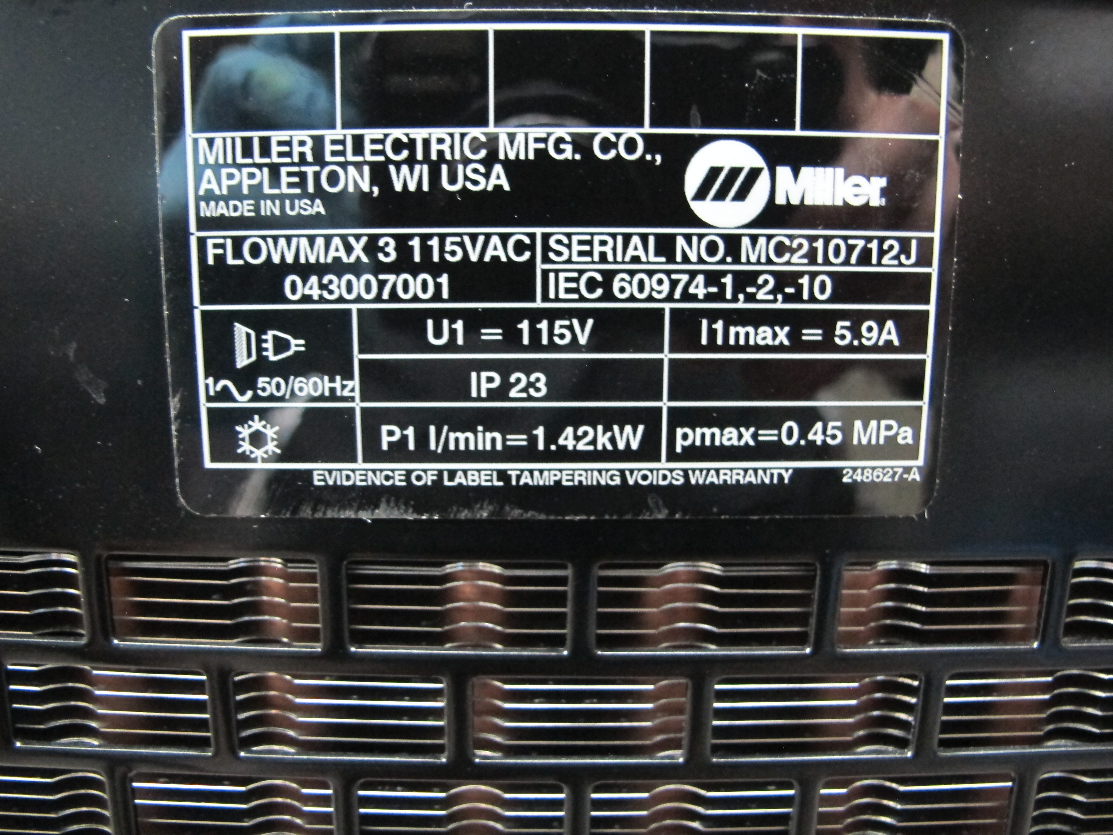 Miller Electric FLOWMAX 115 052-0154 welding torch cooler - Industrial ...