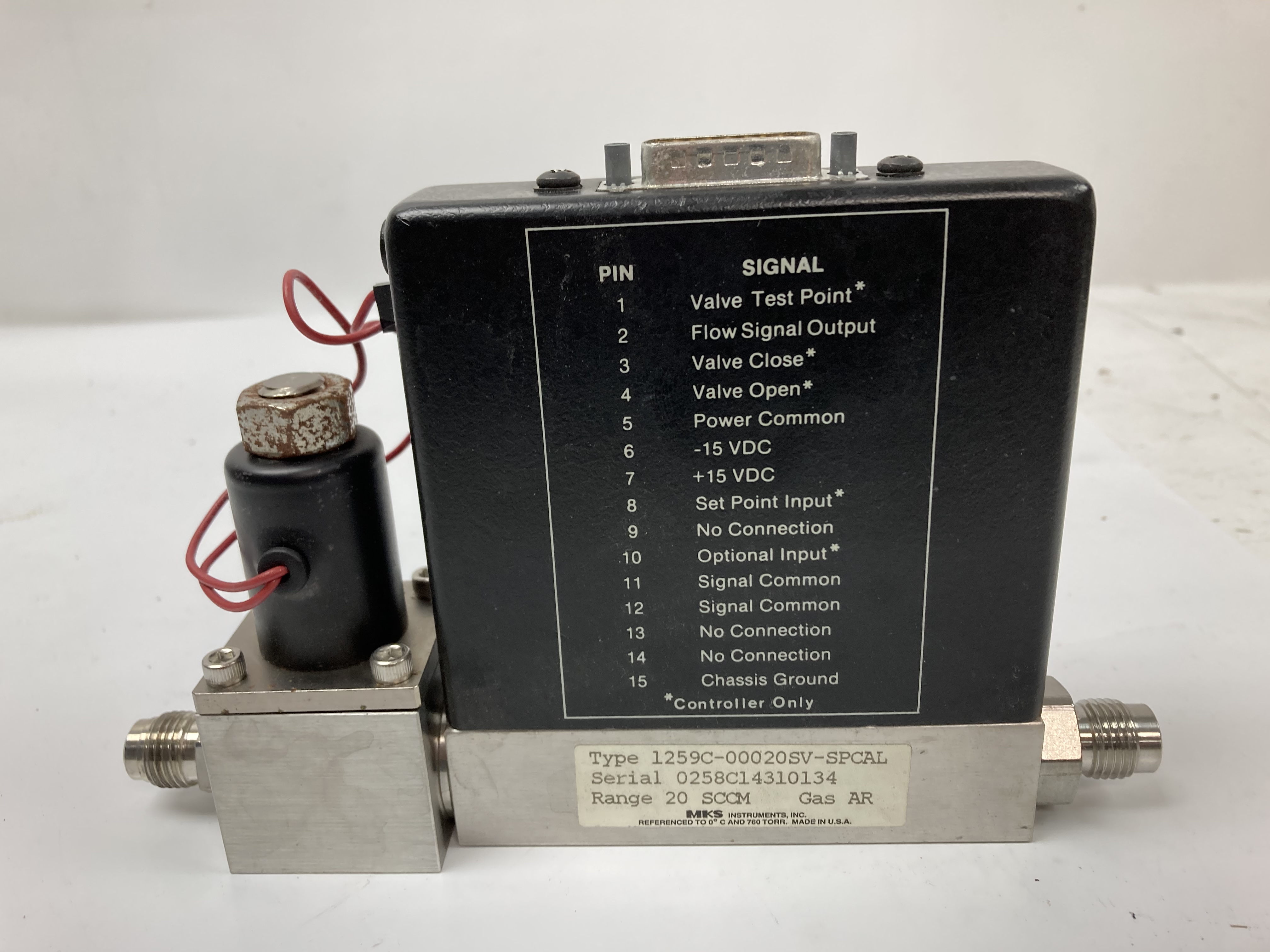 MKS Instruments 1259C-00020SV-SPCAL Mass Flow Controller