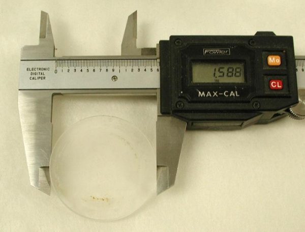 KBr window, 1.587 x 0.171 - Needs Repolishing - Optical Flats - BMI Surplus