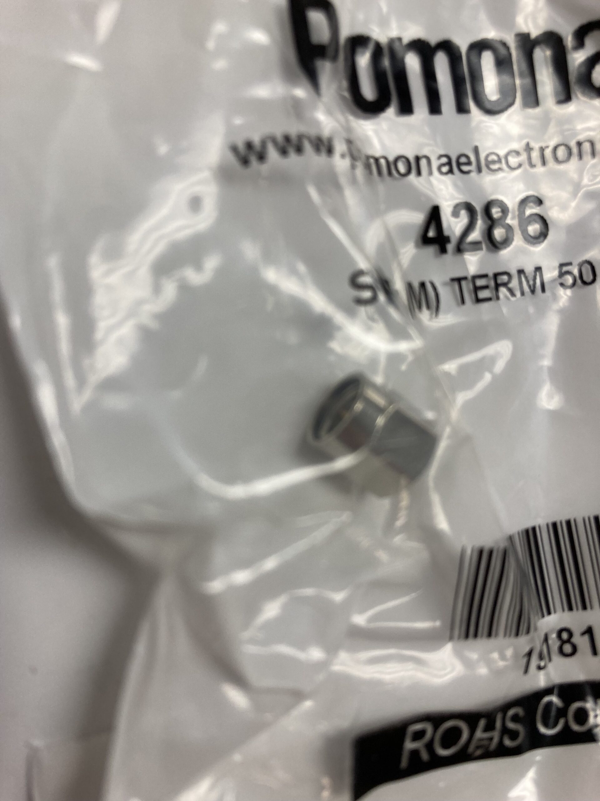 Pomona Electronics 4286 Male SMA Termination Plug; 50Ohms - Coaxial ...