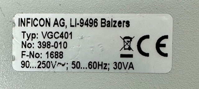 INFICON Type VGC401 Vacuum Gauge Controller