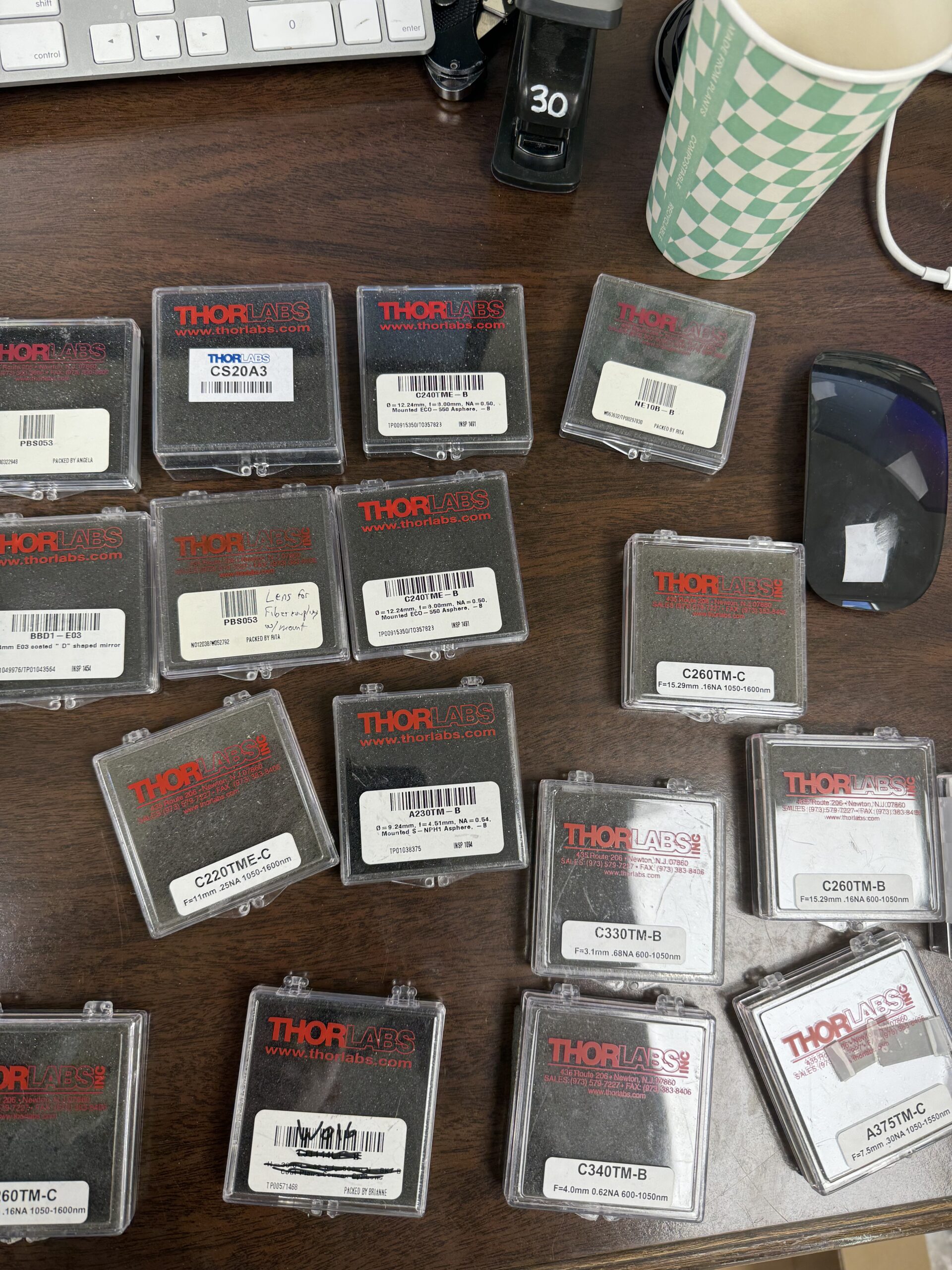 Thorlabs Optical Lenses Lot – 58 High-Quality Lenses for Research