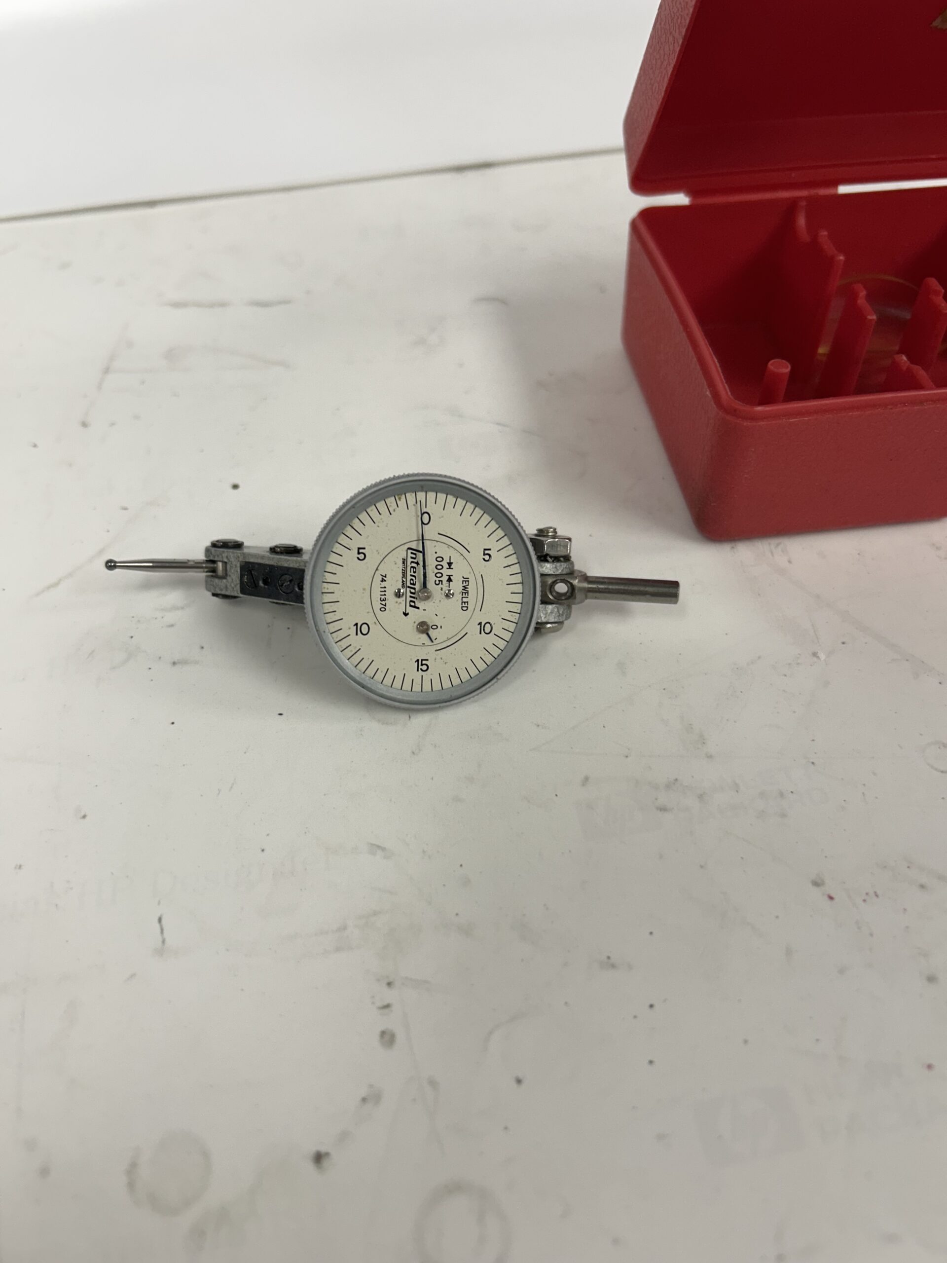 INTERAPID 312B-1 Dial Test Indicator Jeweled .0005 Grad w/Case