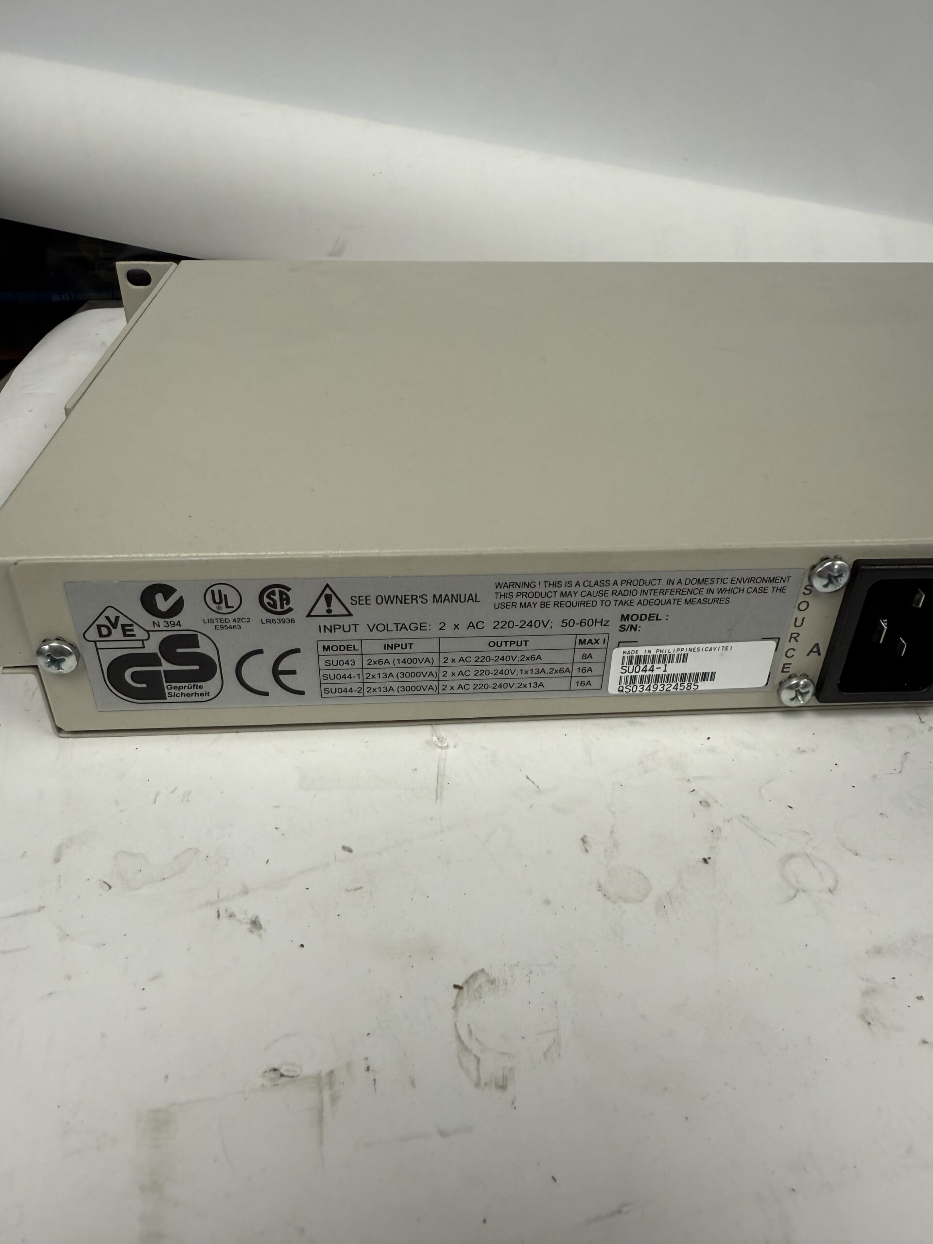 APC SU045-1 Redundant Switch – Reliable Power Backup