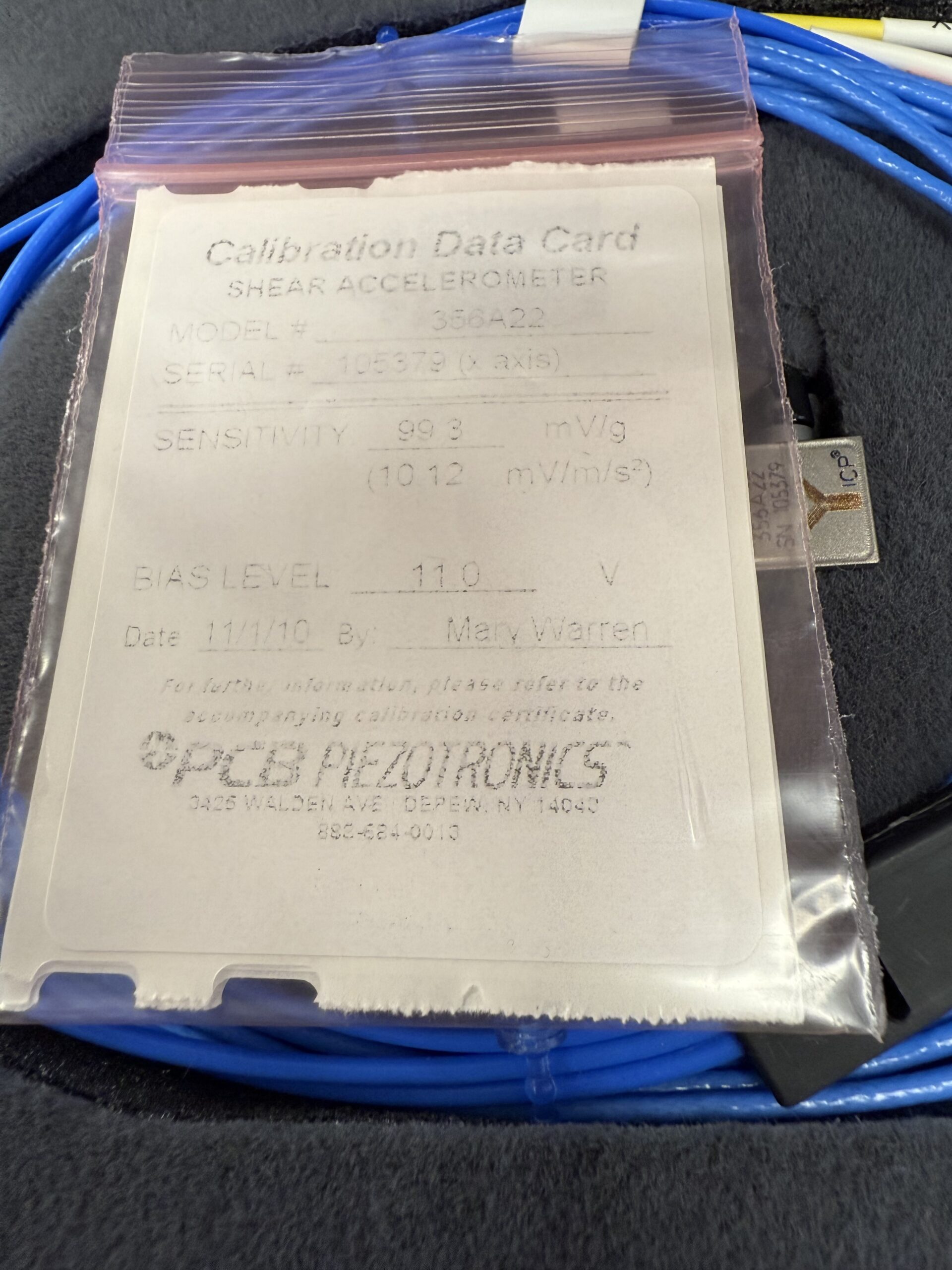 PCB Piezotronics 356A22 Miniature Triaxial ICP Accelerometer