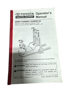 Toyota Electric Forklift Truck 6BWC20 41.0 hours - Industrial Equipment ...