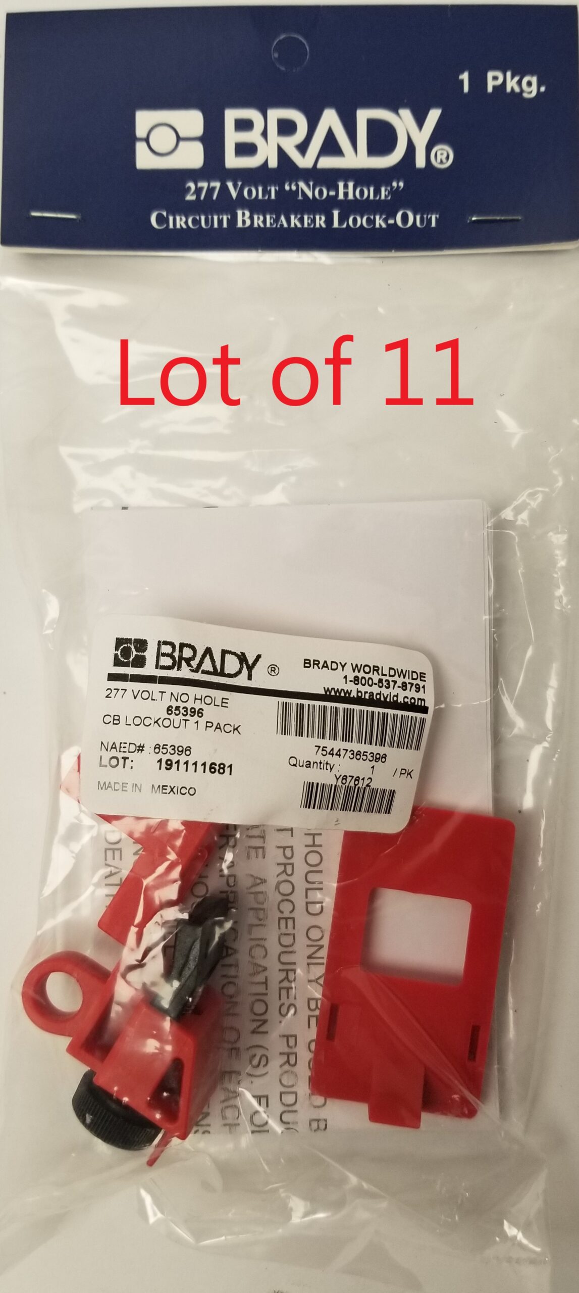 Brady 65396 277 Volt "No Hole" Circuit Breaker Lock Out